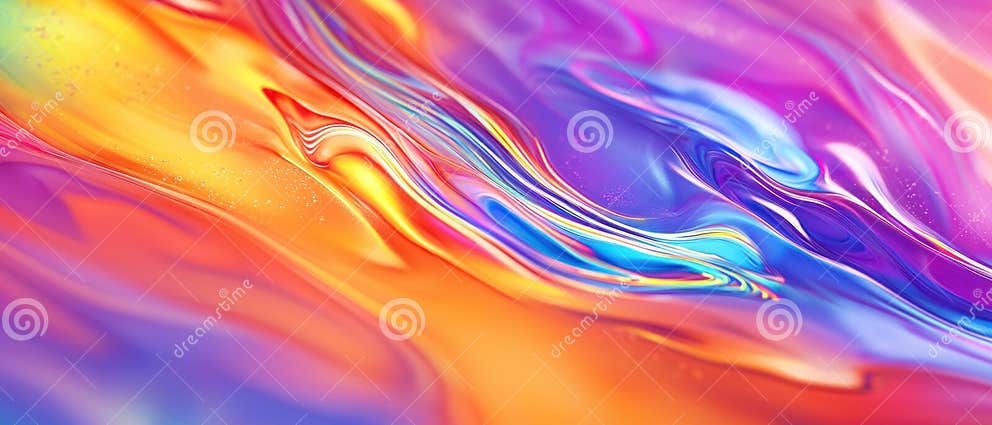 Abstract Rainbow Fluid Simulation Creating Swirling Patterns with ...