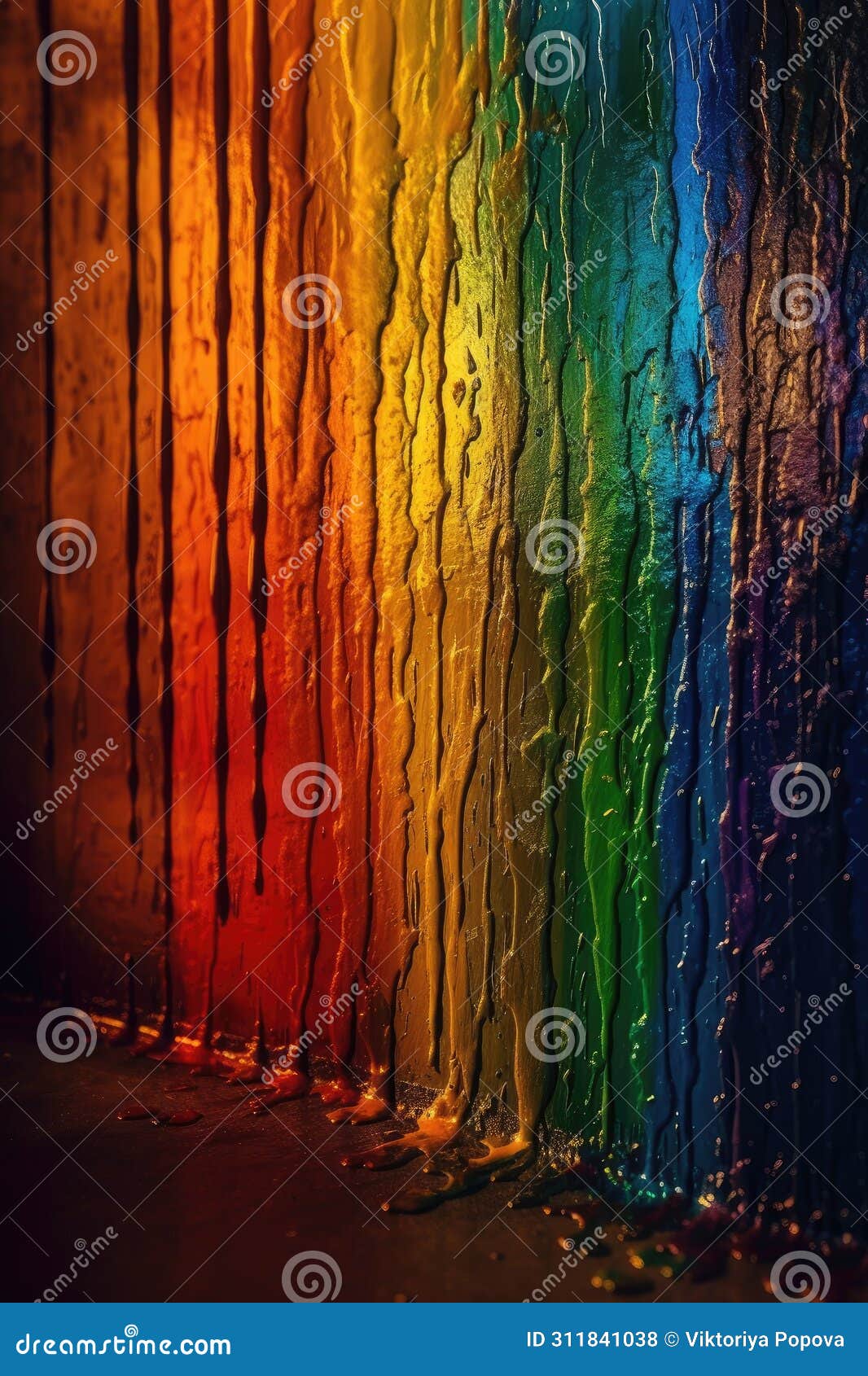 Abstract Rainbow on Grunge Textured Surface at Sunlight AI Generative ...