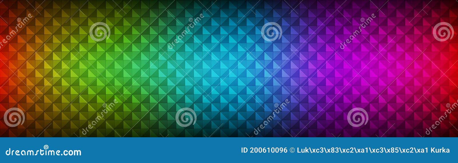 Abstract Rainbow Header Consisting of Colored Triangles with Different ...