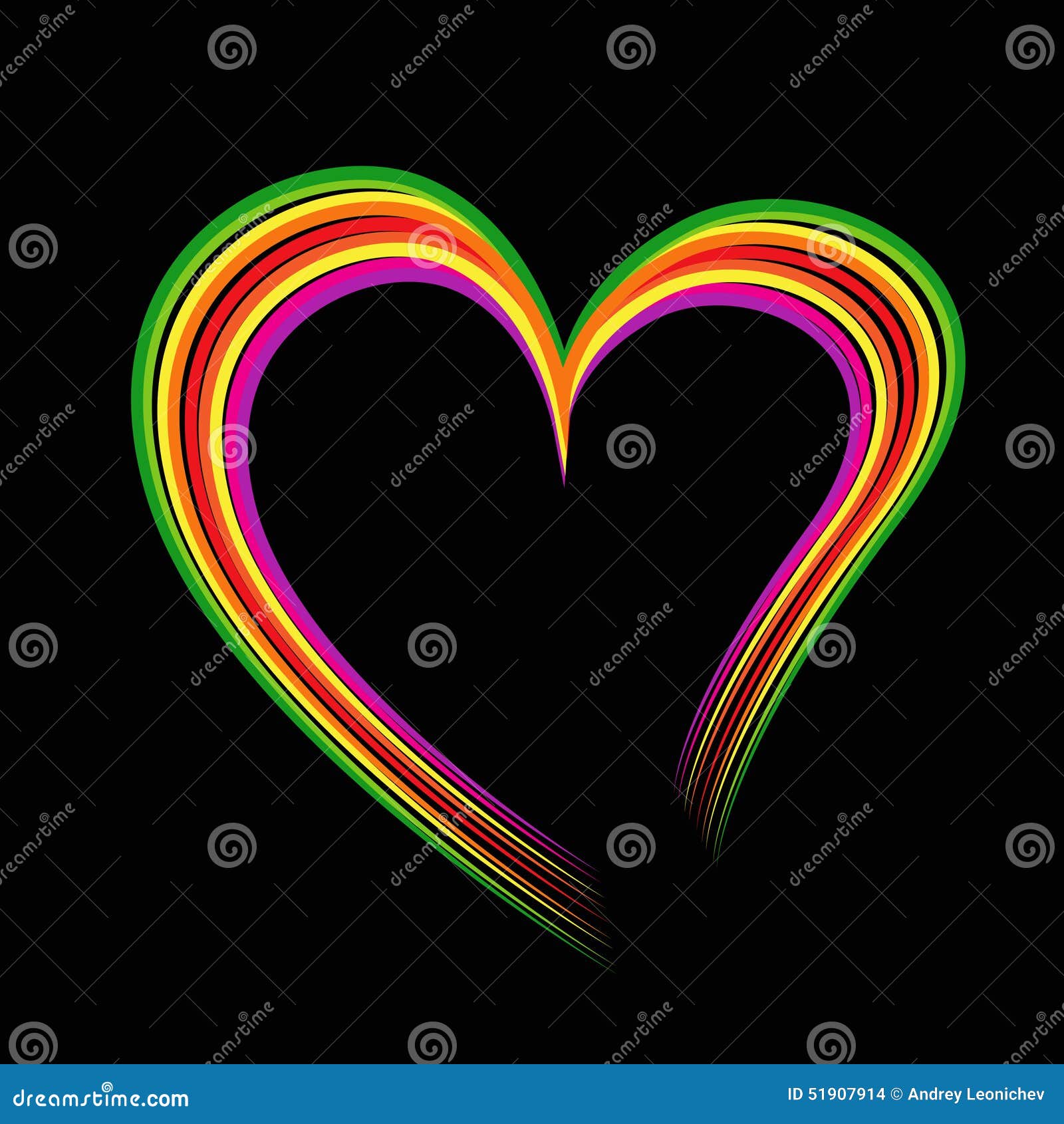 Abstract rainbow heart stock illustration. Illustration of romance ...