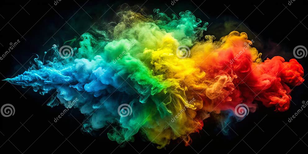 Abstract Rainbow Ink Exploding in Water - Colorful Smoke Effect on ...