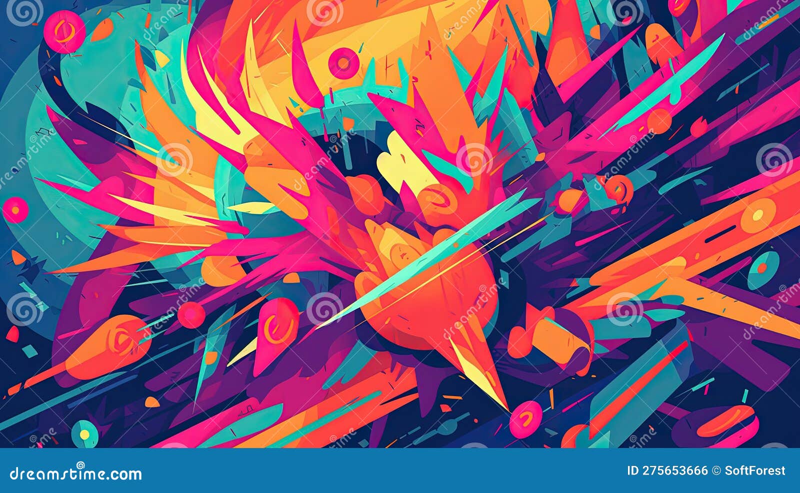 Abstract Rainbow Neon Vector Cosmic Background. Generative AI Stock ...