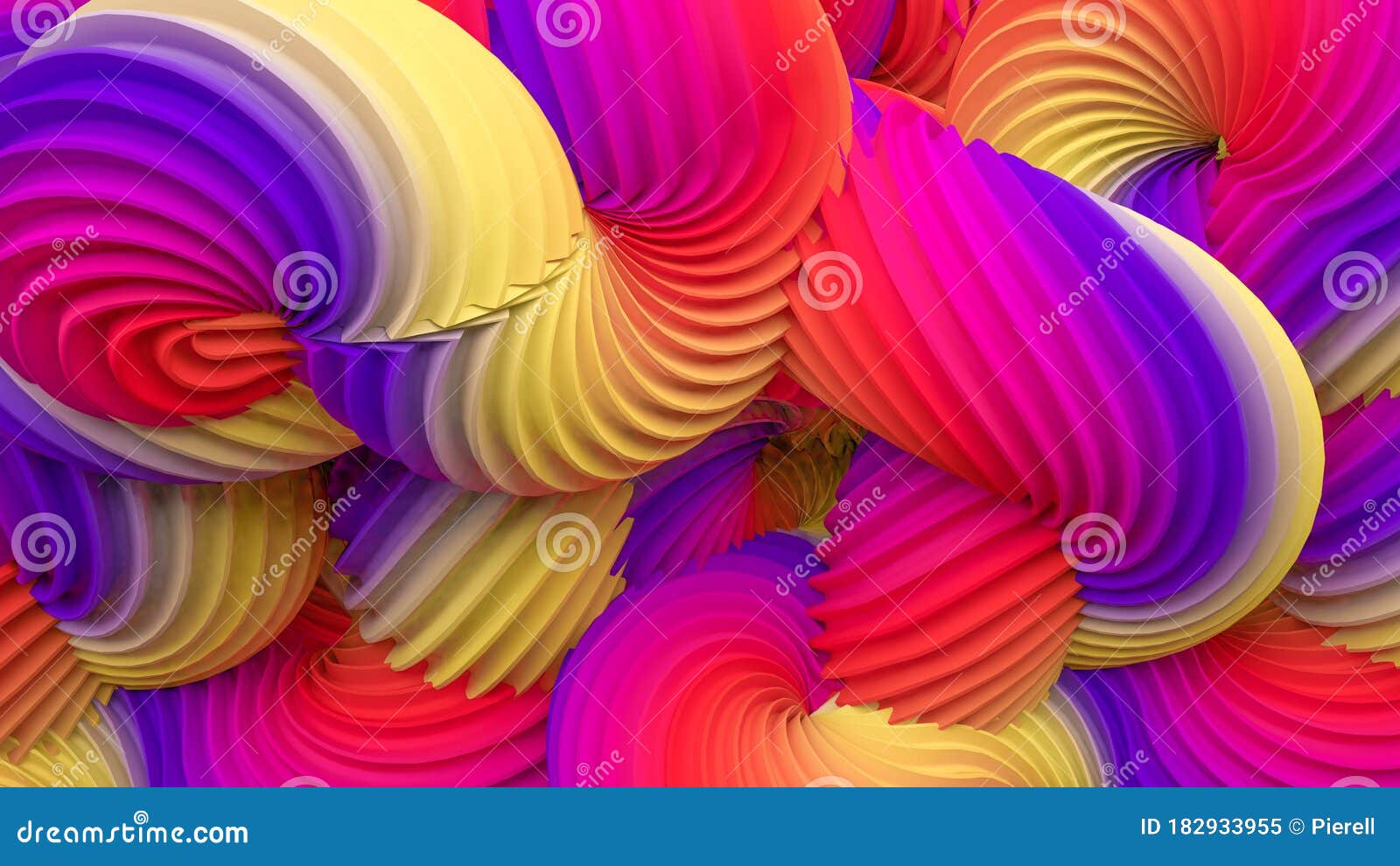 Abstract Rainbow Pastel Shape. 3d Illustration, 3d Rendering Stock ...
