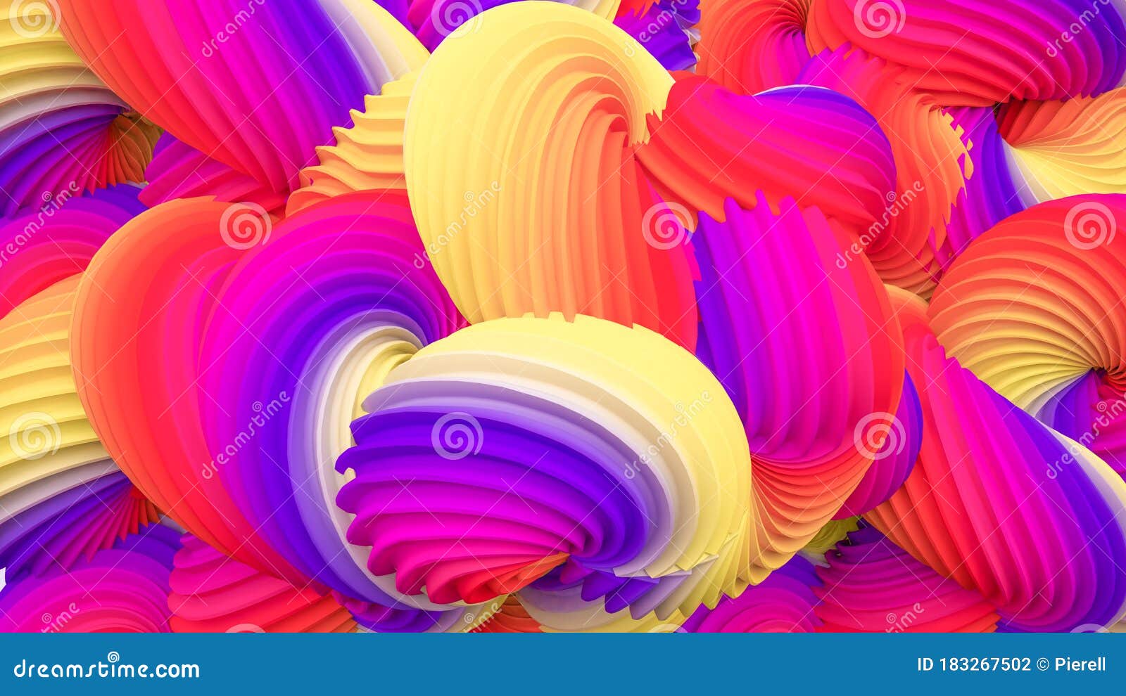 Abstract Rainbow Pastel Shape. 3d Illustration, 3d Rendering Stock ...