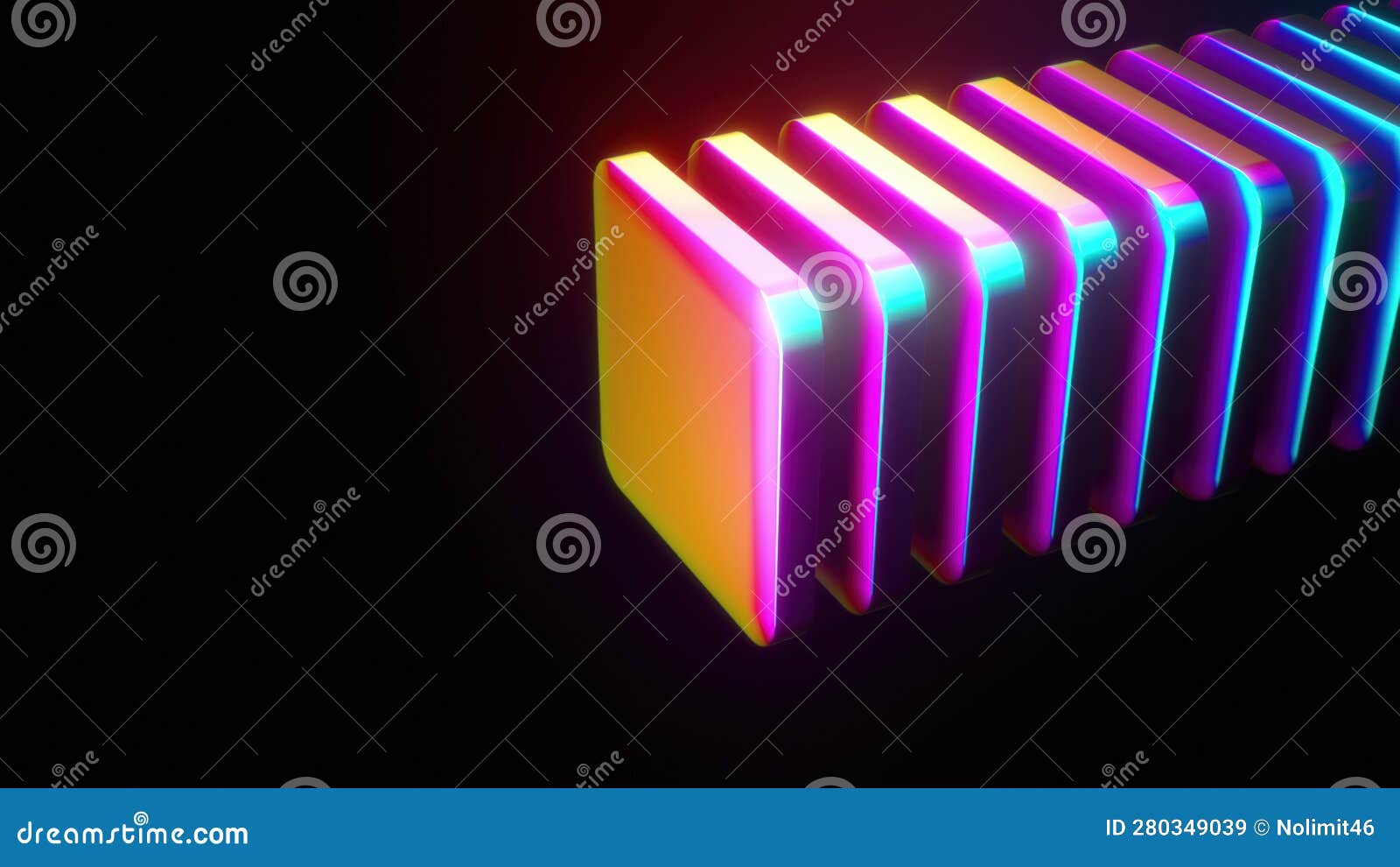 Abstract Rainbow Rectangles Stock Illustration - Illustration of cube ...