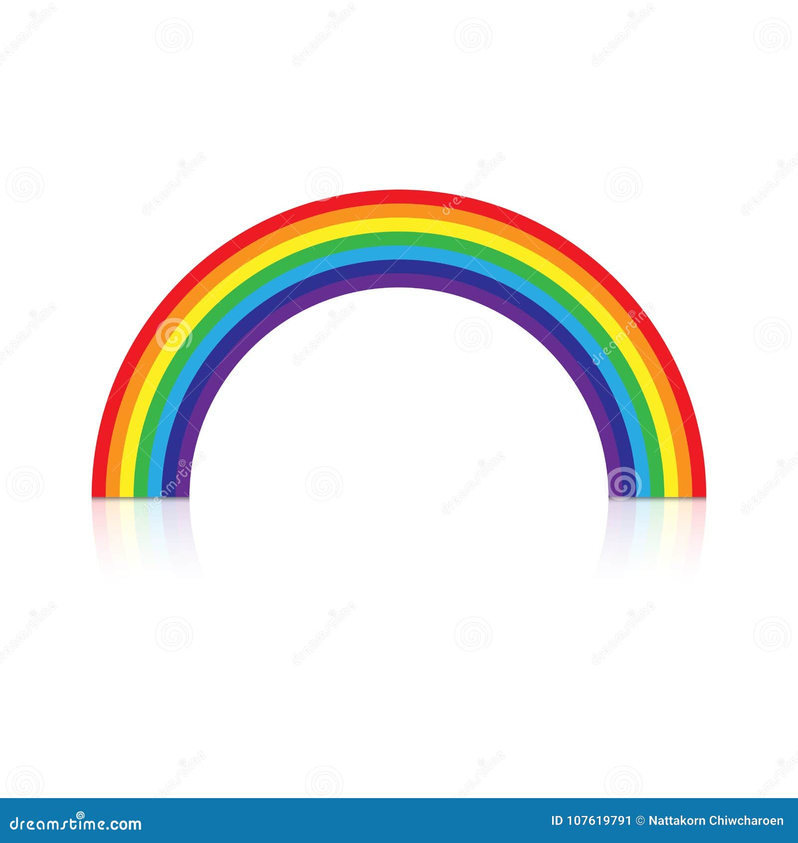 Abstract Rainbow with Reflection Isolated White Background Stock ...