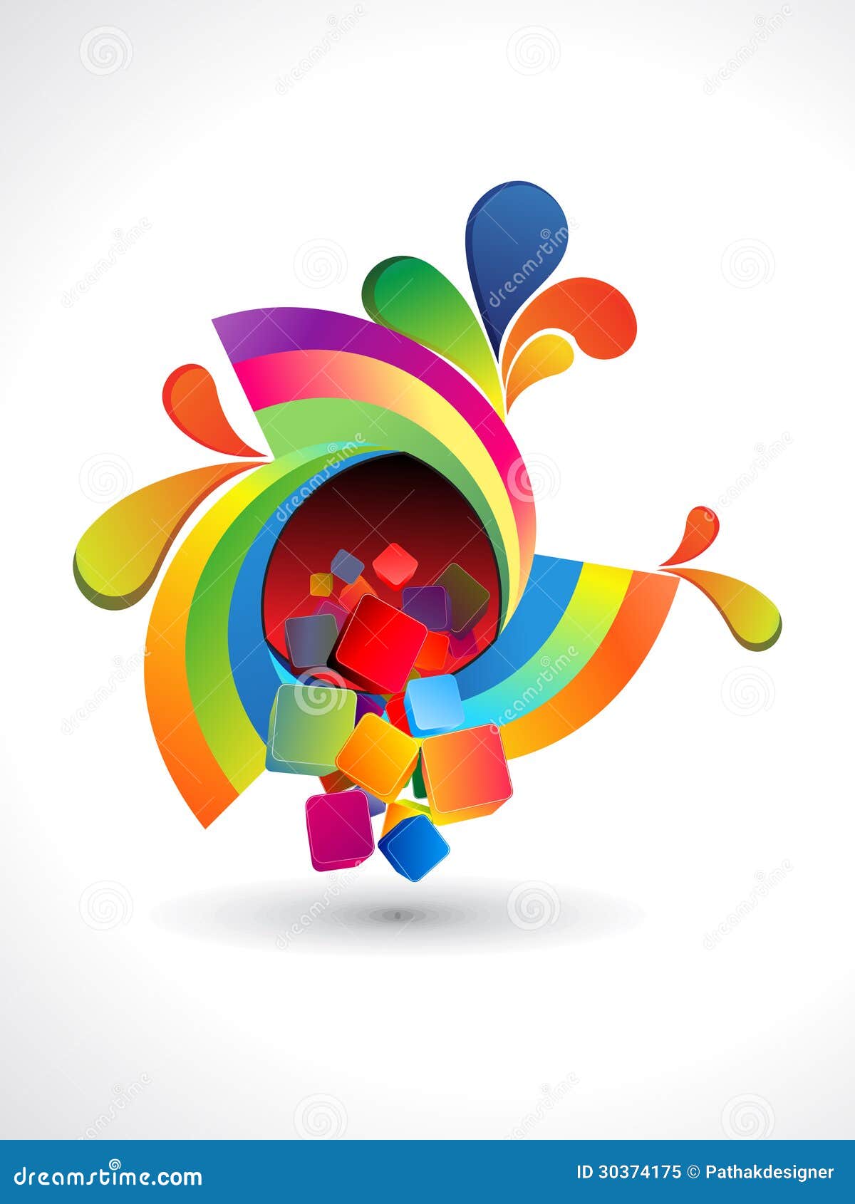 Abstract Rainbow Rounded Circle Stock Vector - Illustration of print ...