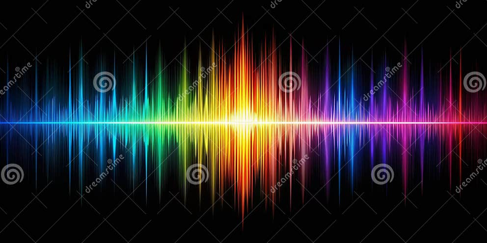 Abstract Rainbow Sound Wave - Digital Art - Vibrant Colors - Audio ...