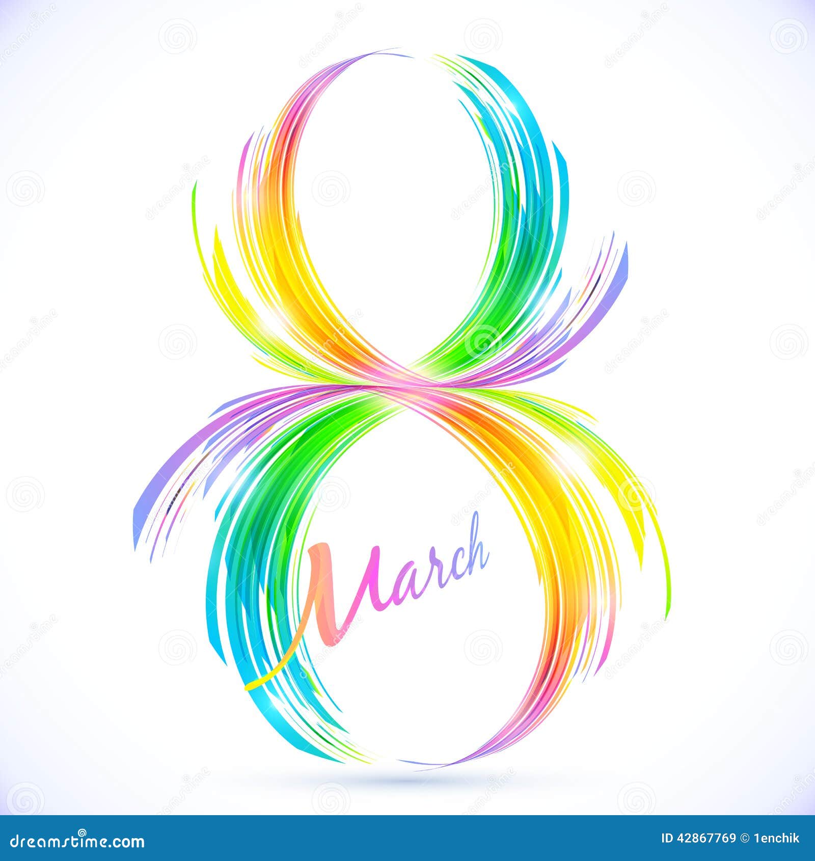 Abstract Rainbow Splashes 8 March Greeting Card Stock Vector ...