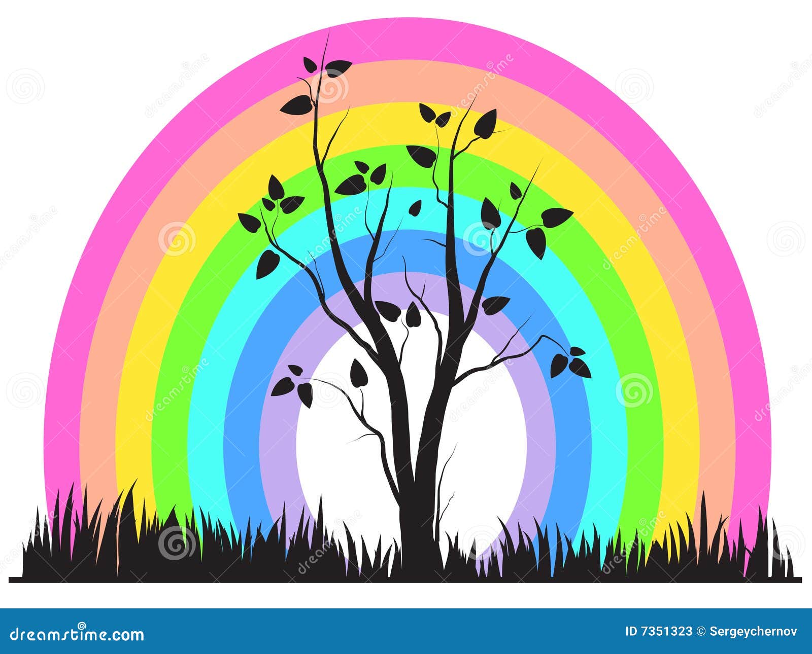 Abstract rainbow and tree stock vector. Illustration of geometric - 7351323