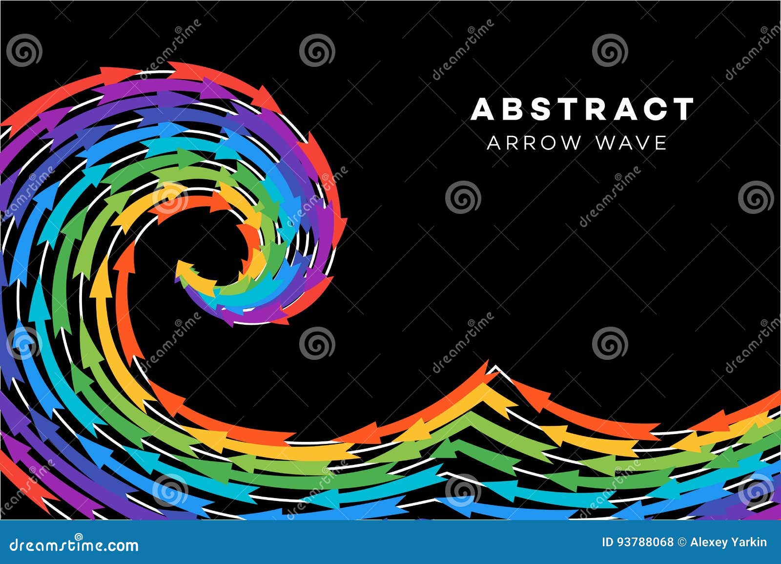 Abstract Rainbow Wave with Arrows. Conceptual Vector Illustration Stock ...