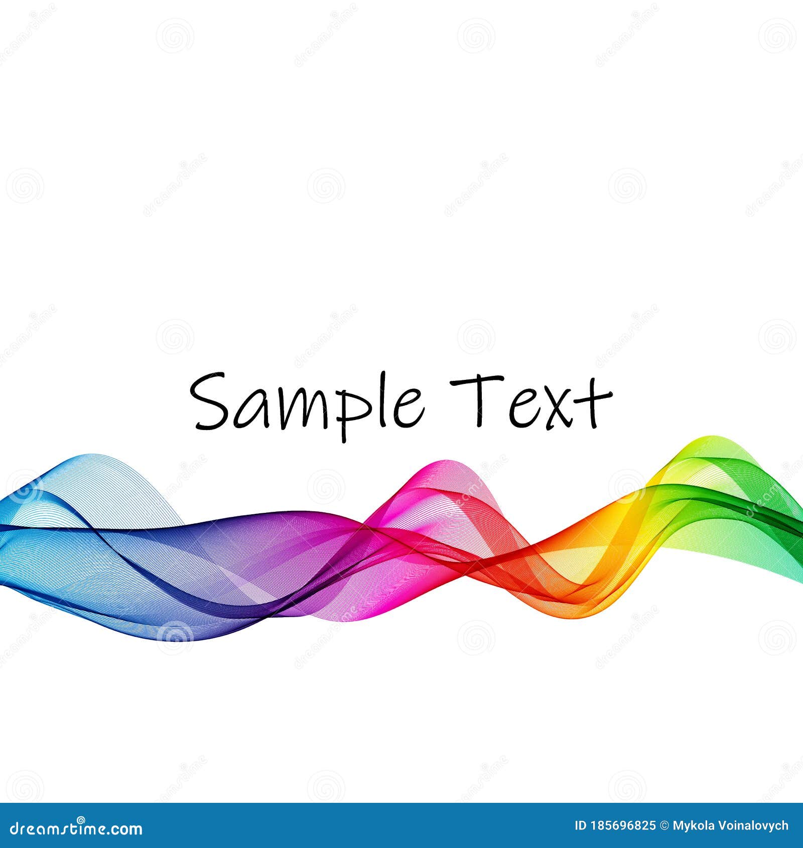 Abstract Rainbow Wave Vector Background, Horizontal Wavy Colored Wave ...