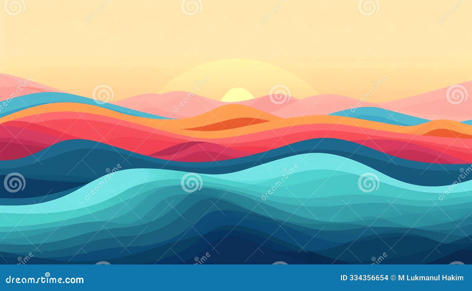 Abstract Rainbow Wave Vector Design with Colorful Lines and Patterns ...
