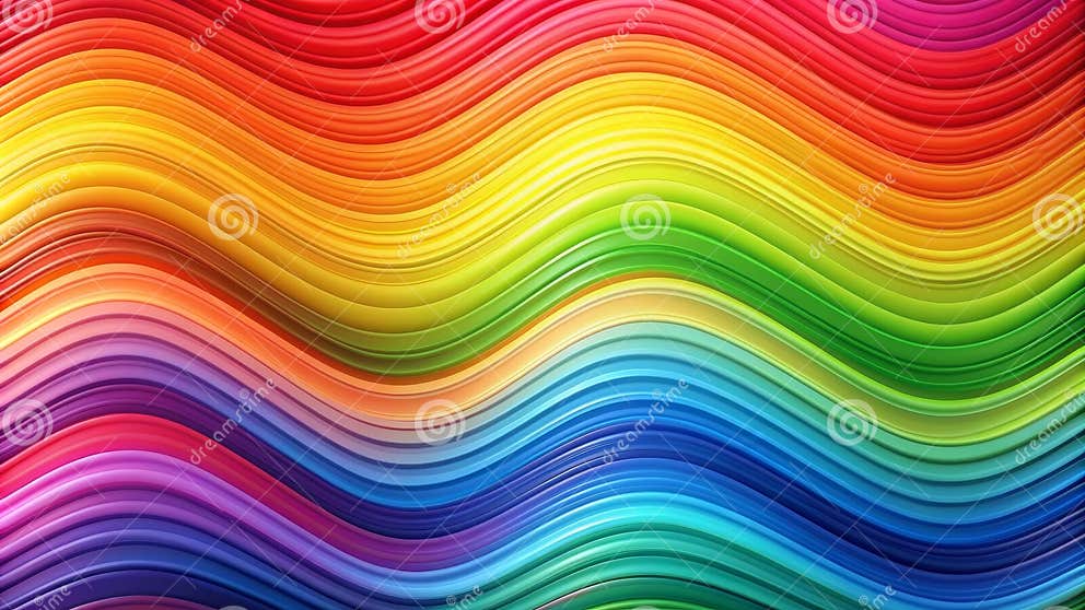 Abstract Rainbow Wavy Lines, Digital Art, Rainbow Gradient, Abstract ...