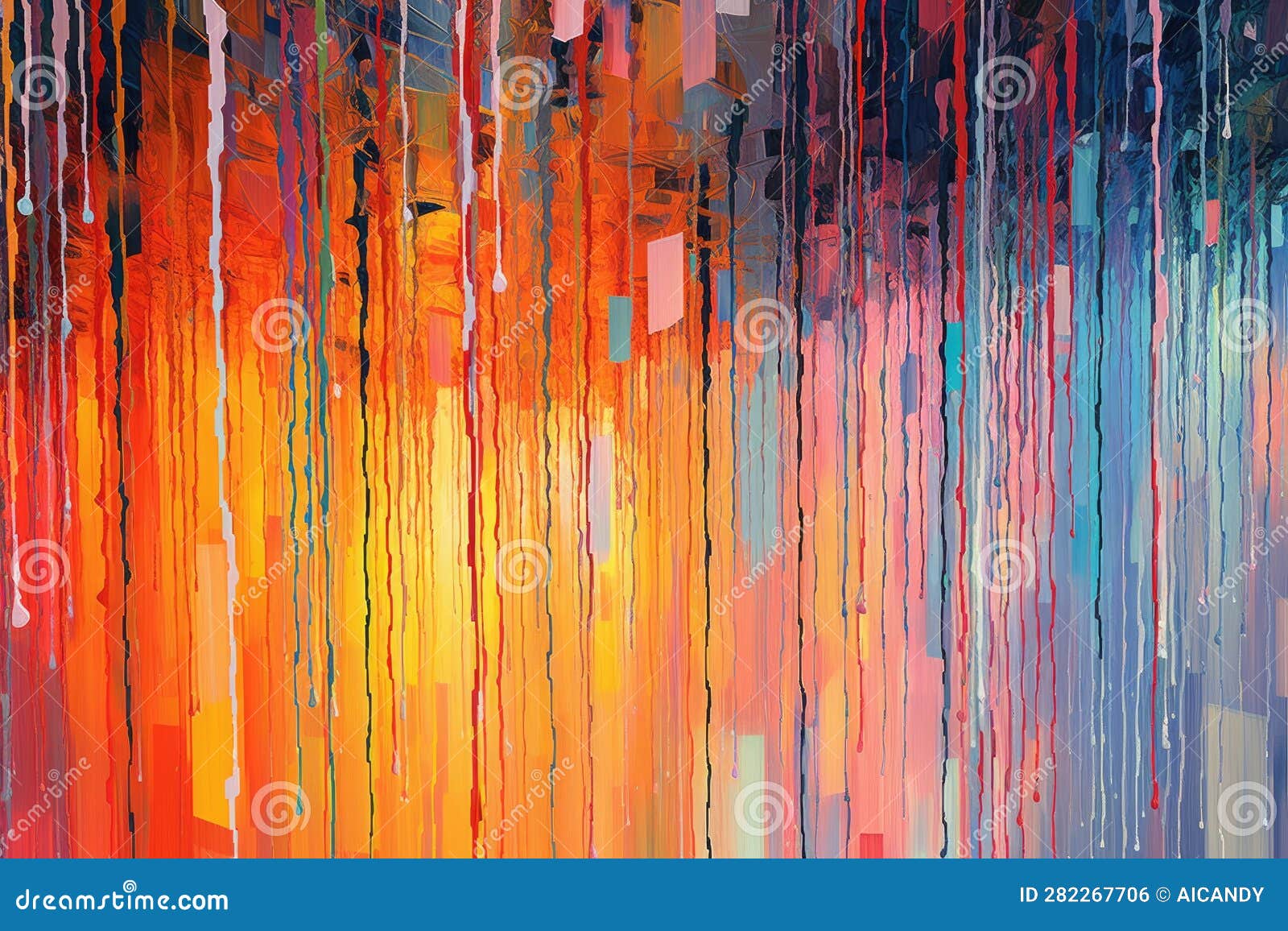 Abstract Rainfall Symphony: Mesmerizing Panorama Depicting an Abstract ...