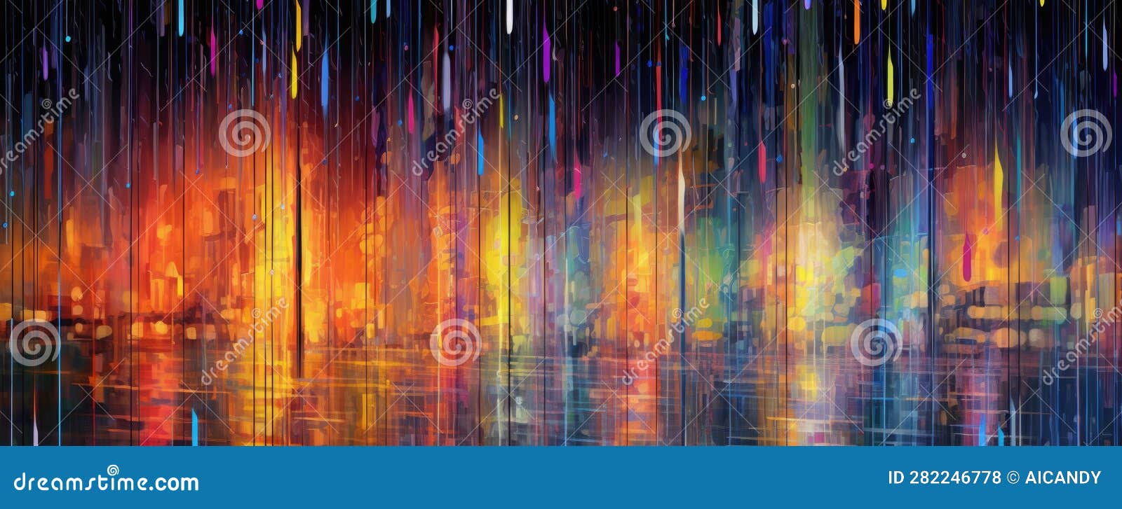Abstract Rainfall Symphony: Mesmerizing Panorama Depicting an Abstract ...