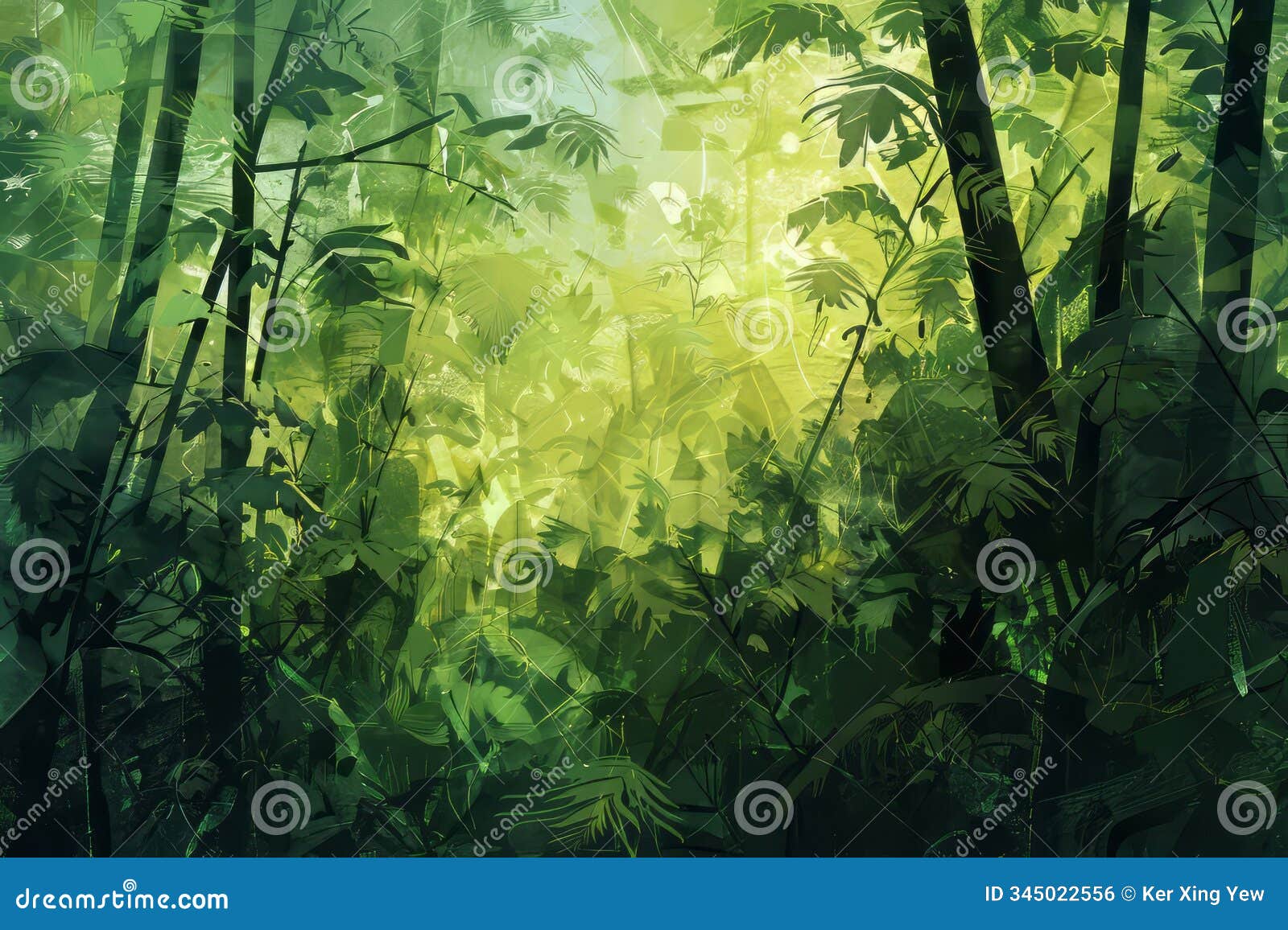 Abstract Rainforest Background Design. Stock Illustration ...