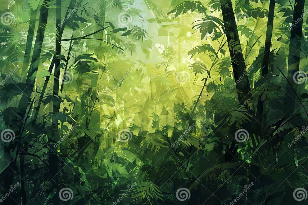 Abstract Rainforest Background Design. Stock Illustration ...