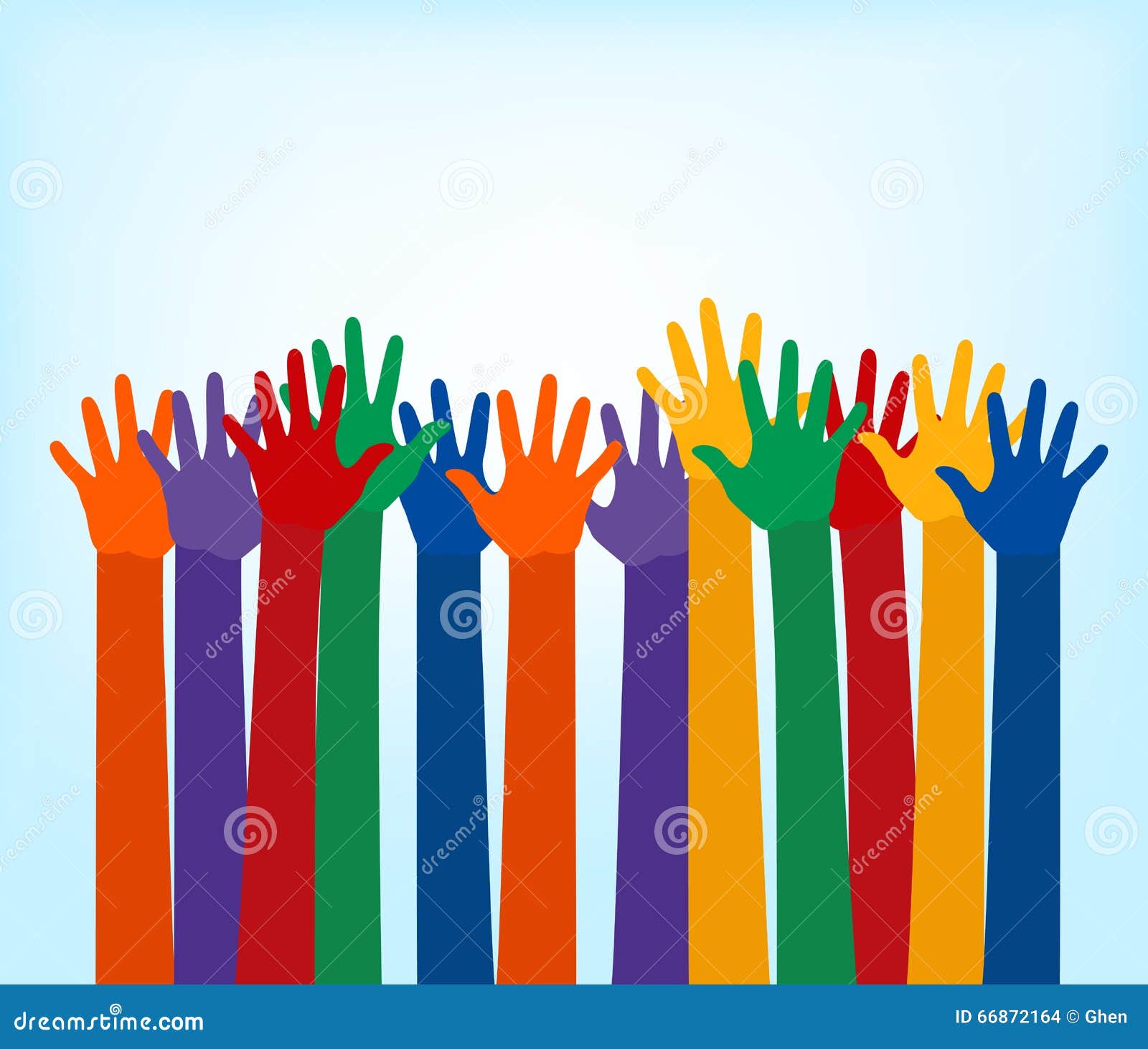 Abstract Raising Hands Vector Illustration Stock Vector - Illustration ...