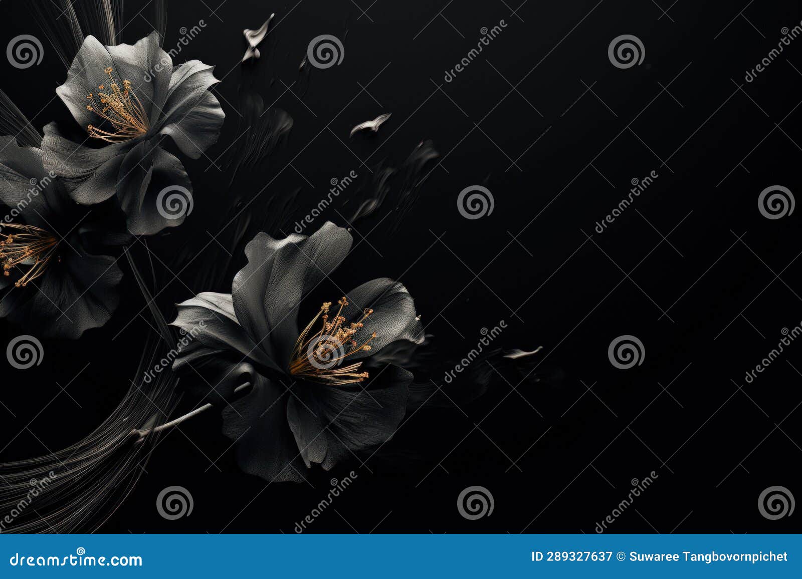 Abstract Random Art Flower Curve Line Concept Empty Background Stock ...