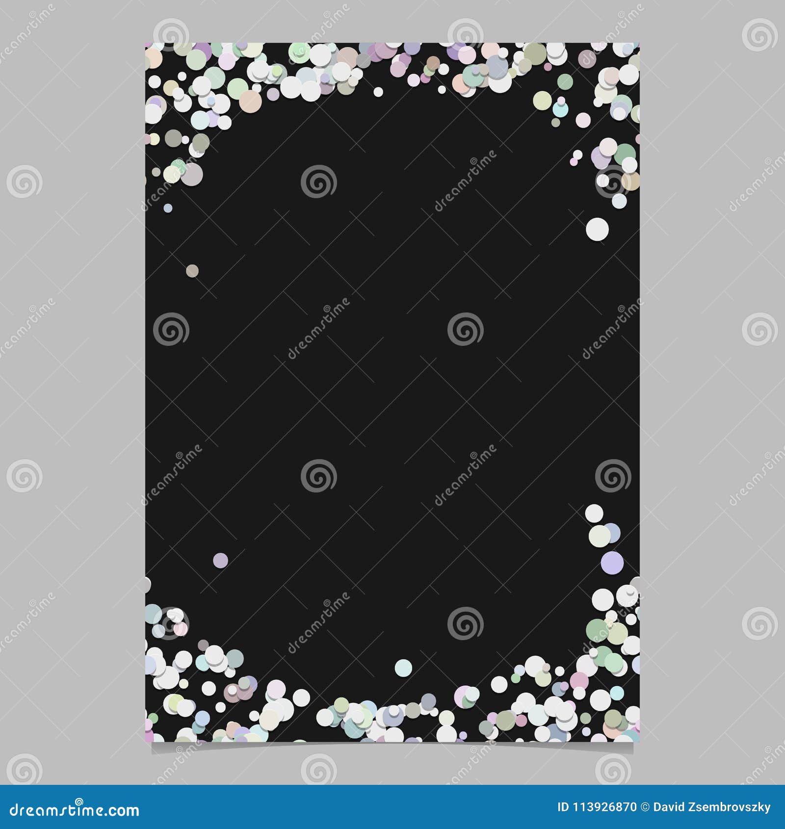 Abstract Random Dot Design Page Template - Vector Blank Poster Border ...