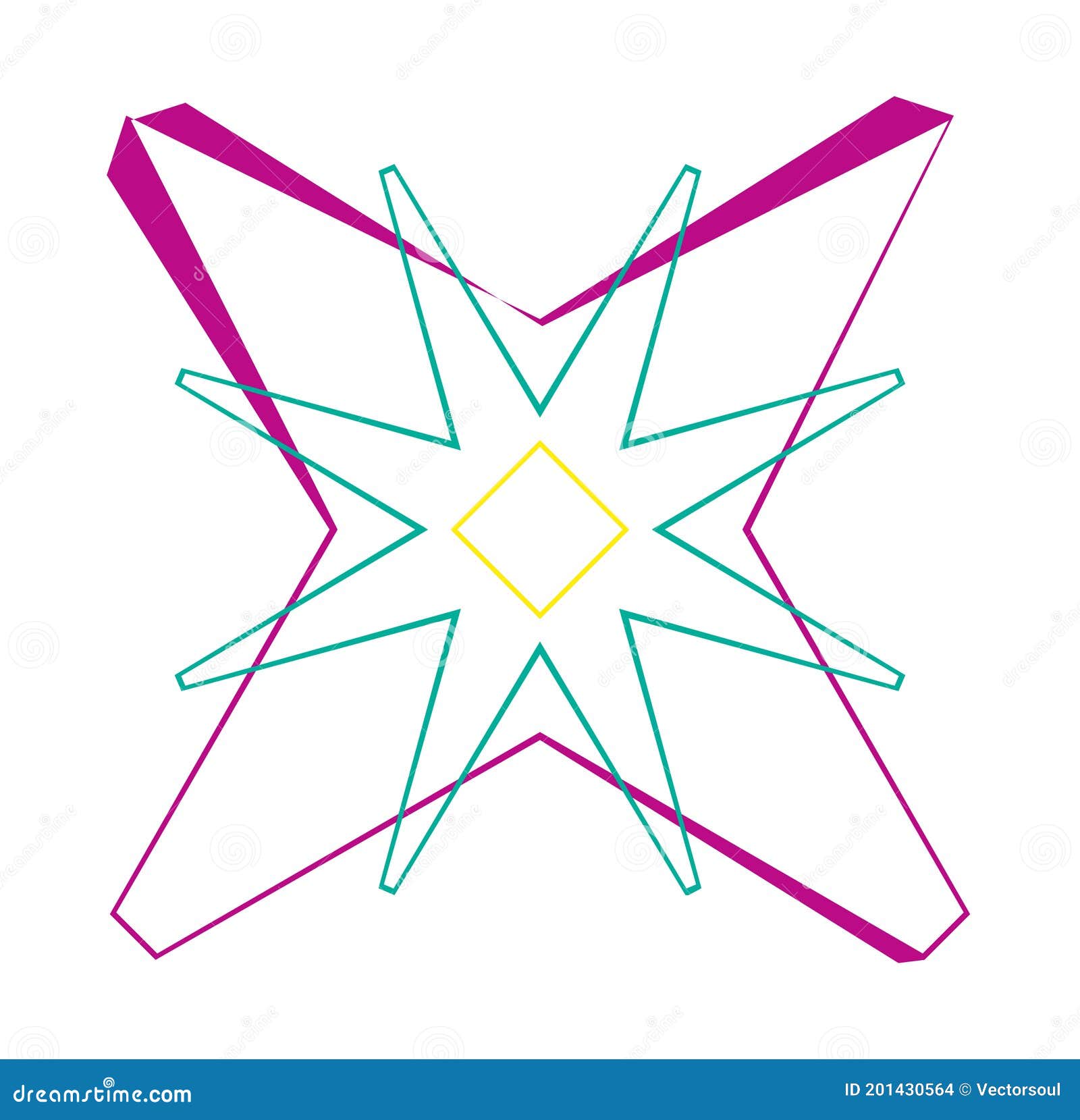 Abstract Random Geometry Shape. Generative Art Geometric Angular, Edgy ...