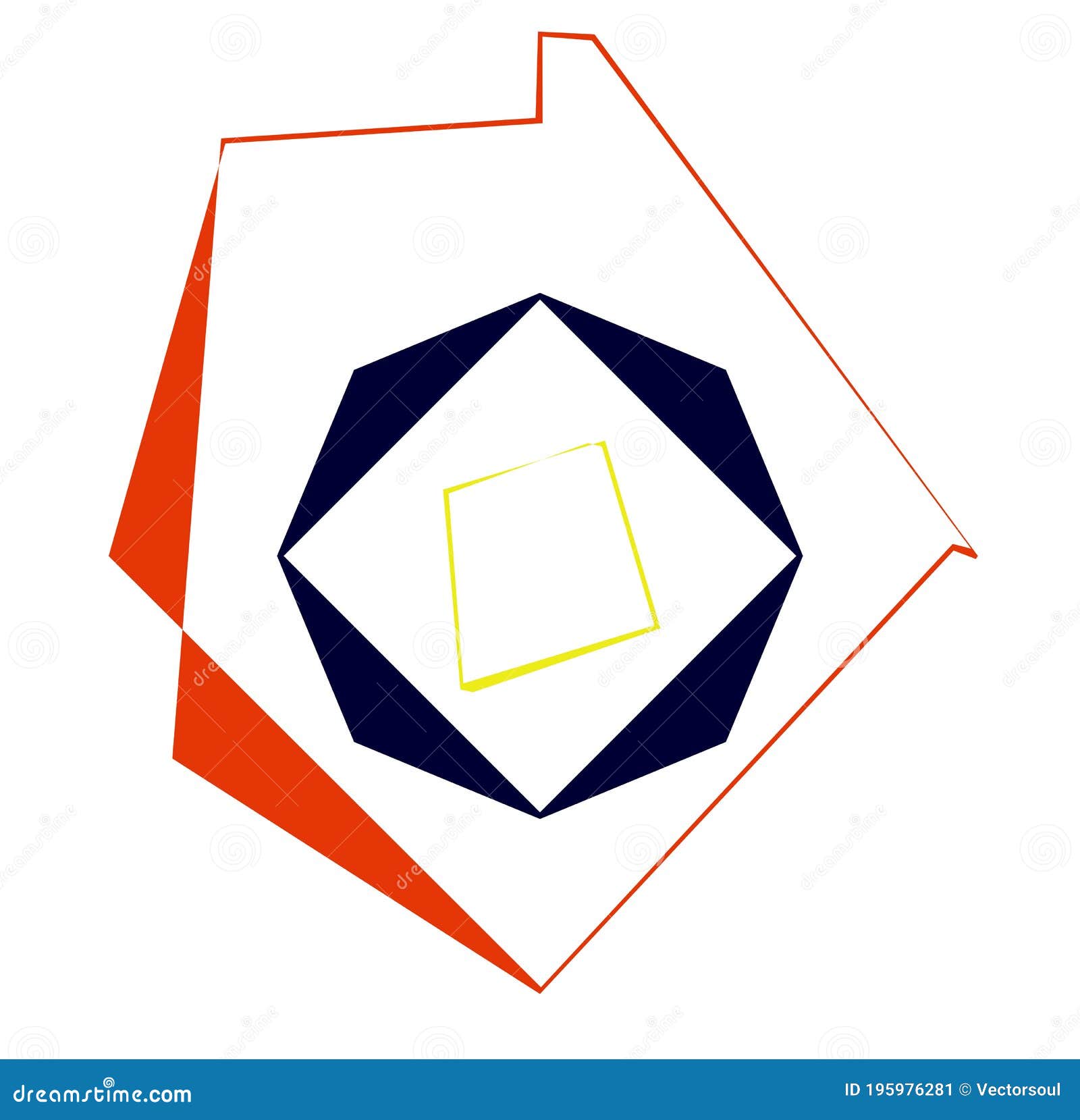 Abstract Random Geometry Shape. Generative Art Geometric Angular, Edgy ...