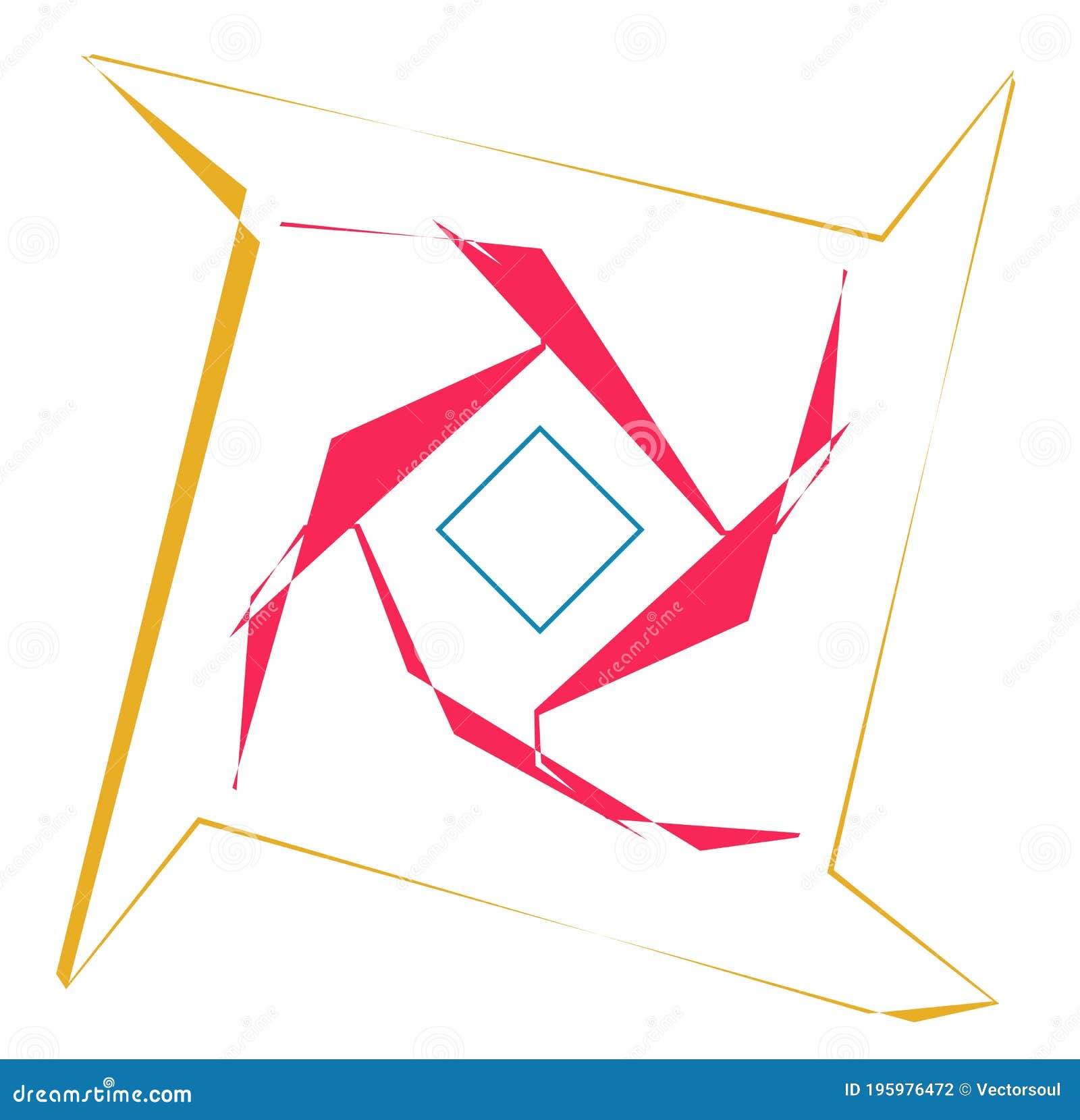 Abstract Random Geometry Shape. Generative Art Geometric Angular, Edgy ...