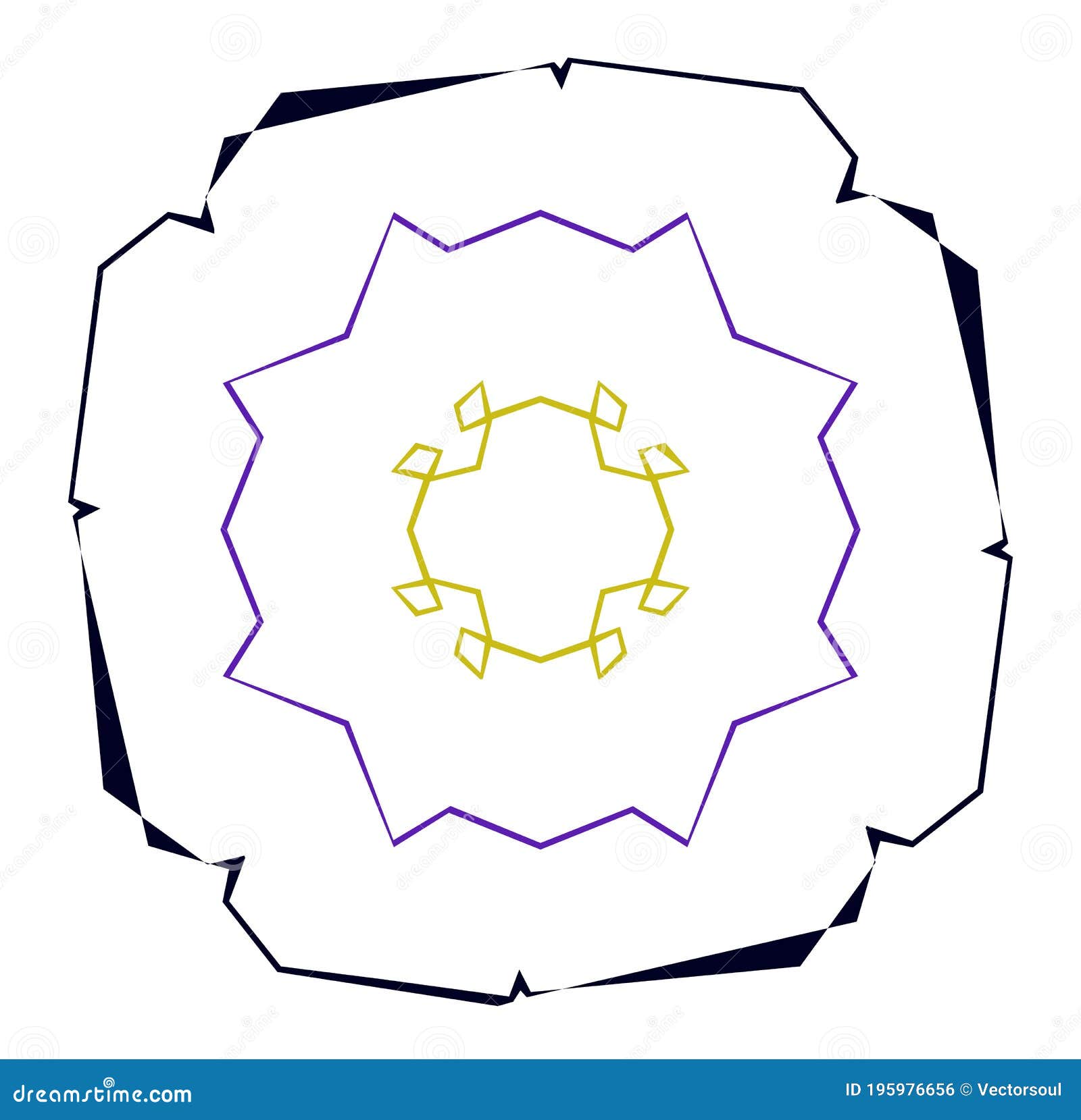 Abstract Random Geometry Shape. Generative Art Geometric Angular, Edgy ...