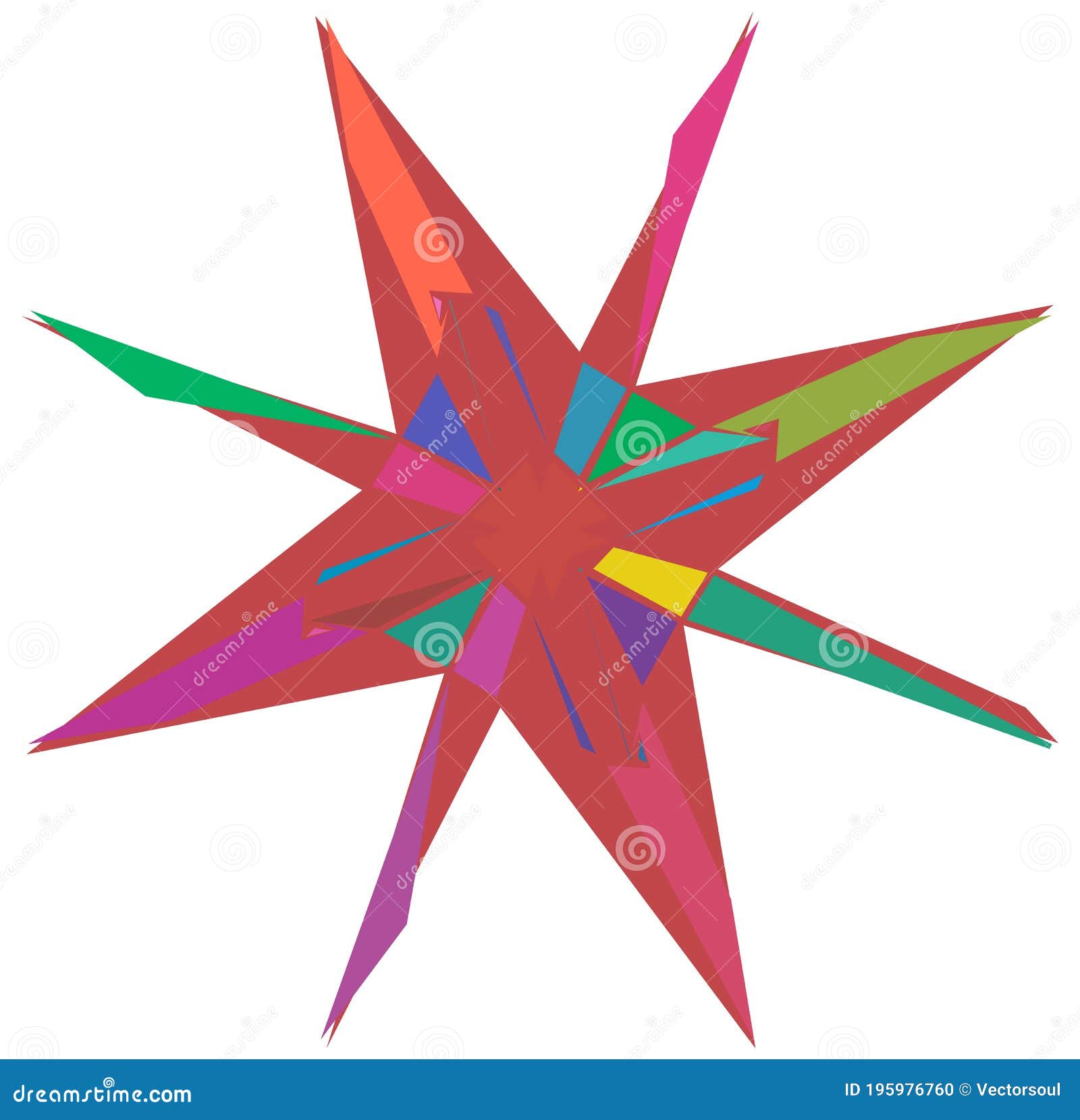 Abstract Random Geometry Shape. Generative Art Geometric Angular, Edgy ...