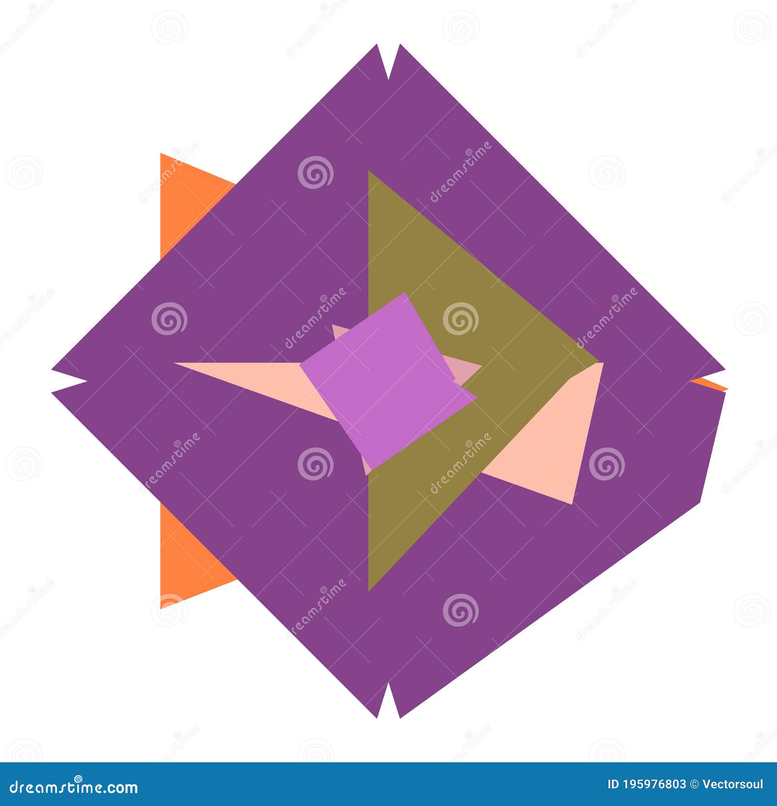 Abstract Random Geometry Shape. Generative Art Geometric Angular, Edgy ...