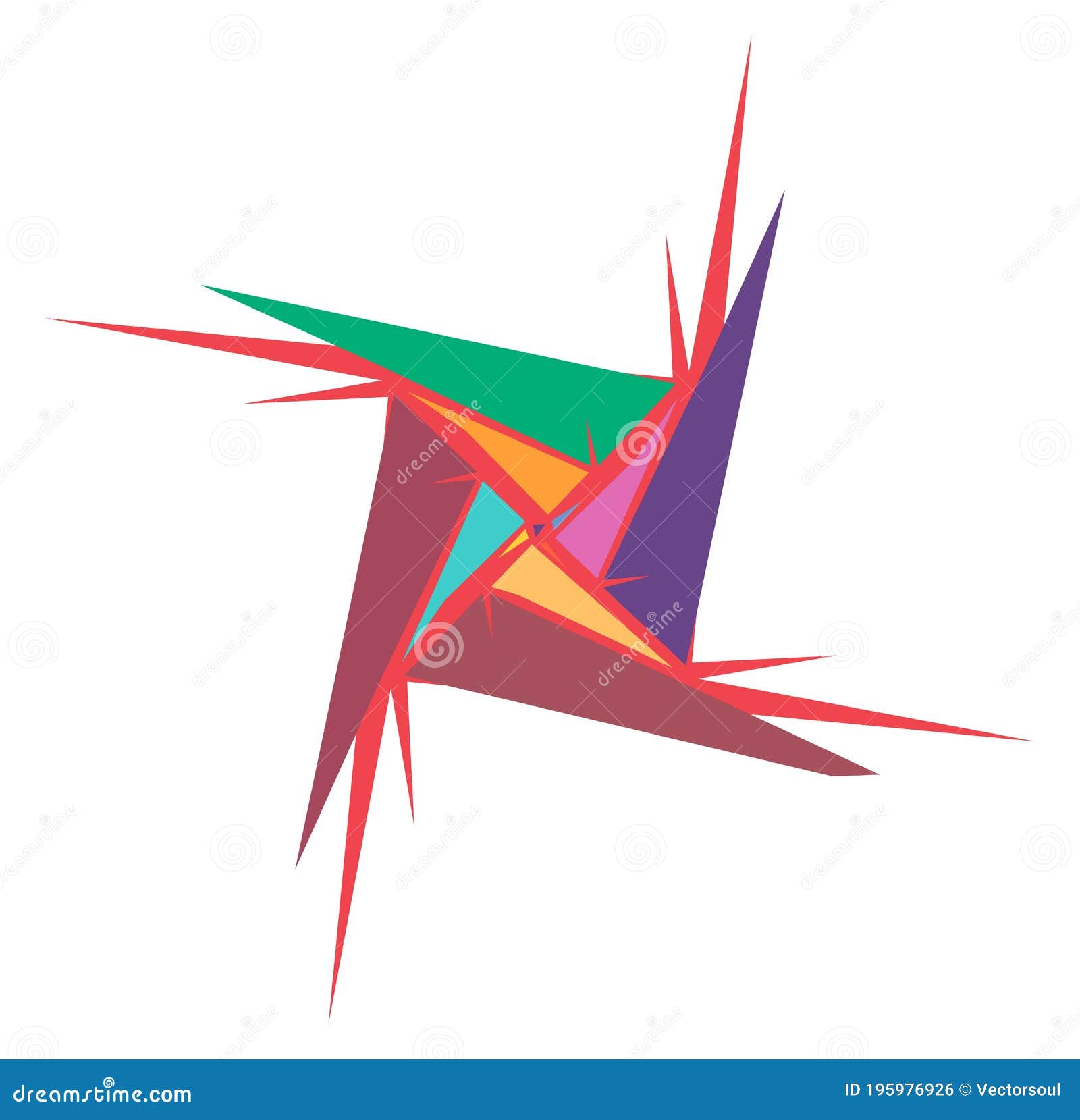 Abstract Random Geometry Shape. Generative Art Geometric Angular, Edgy ...