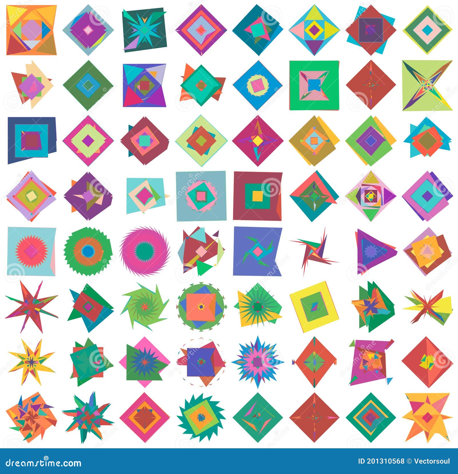 Abstract Random Geometry Shapes. Generative Art Angular Geometrical ...