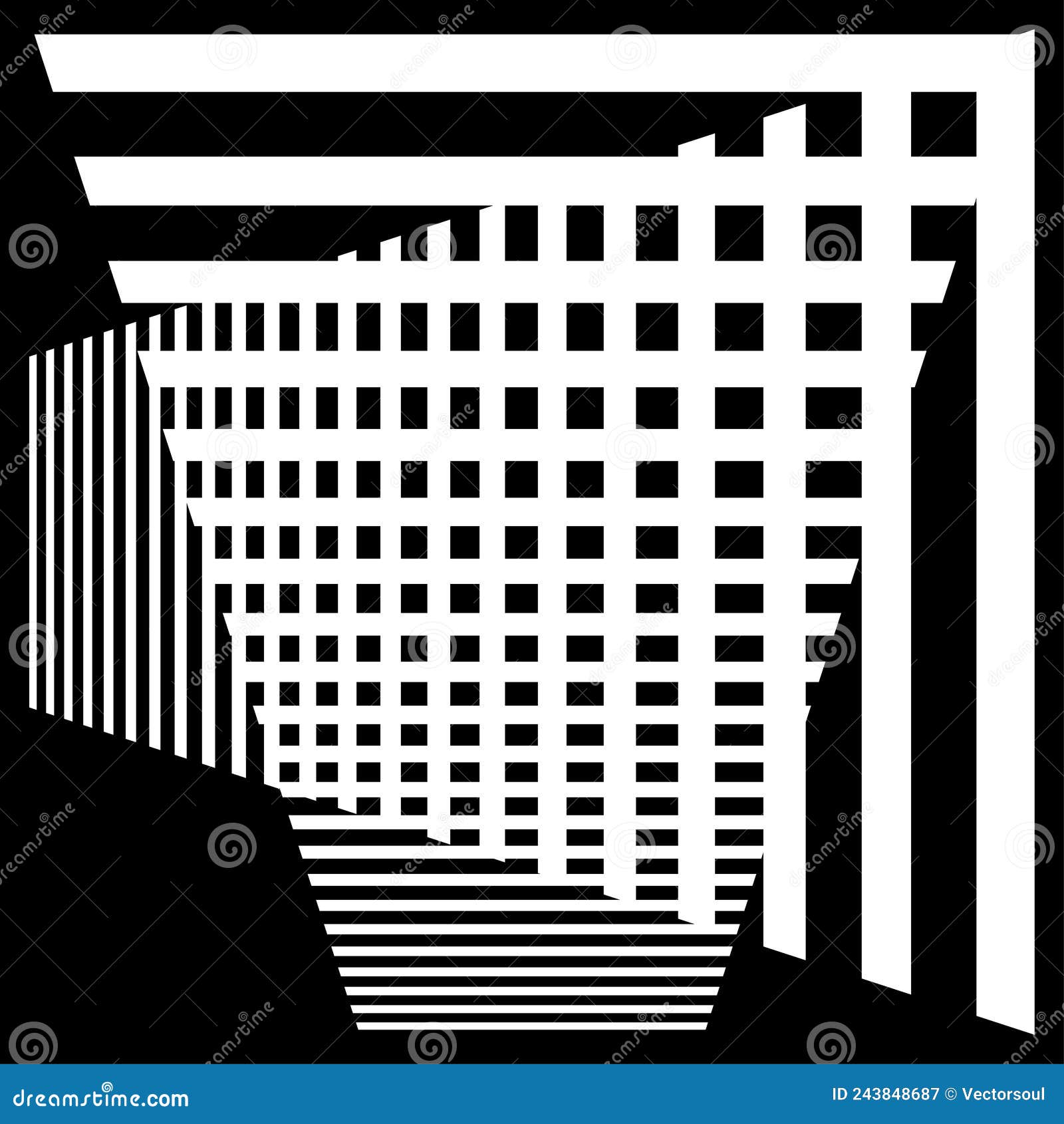 Abstract Random Grid, Mesh. Lattice, Grating and Grille Pattern with ...