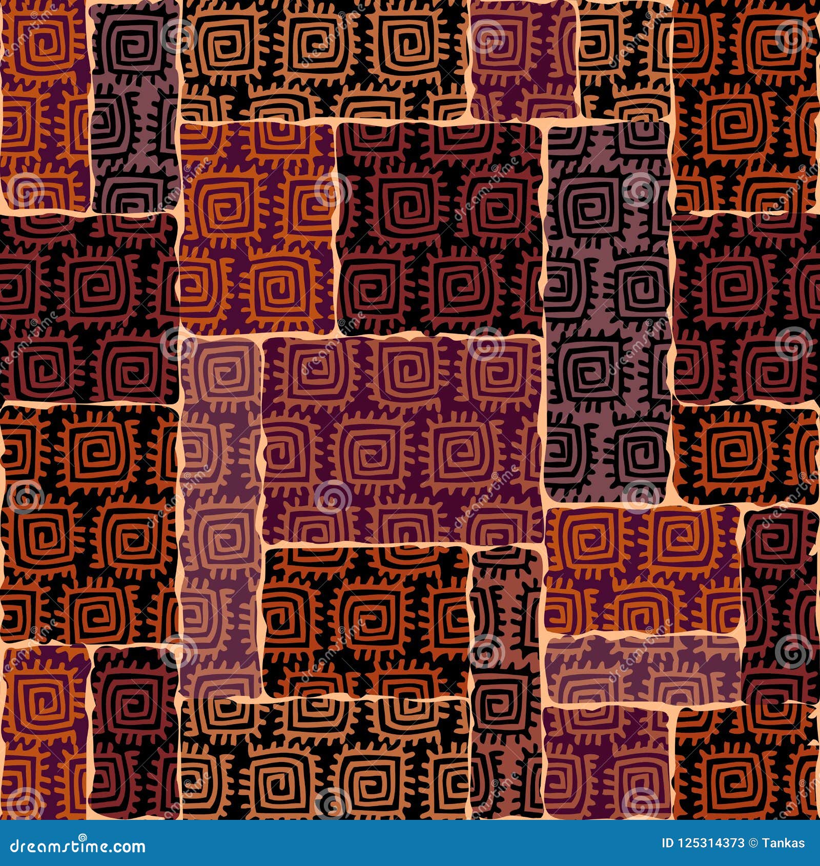 Brown tribal background. stock vector. Illustration of mosaic - 125314373