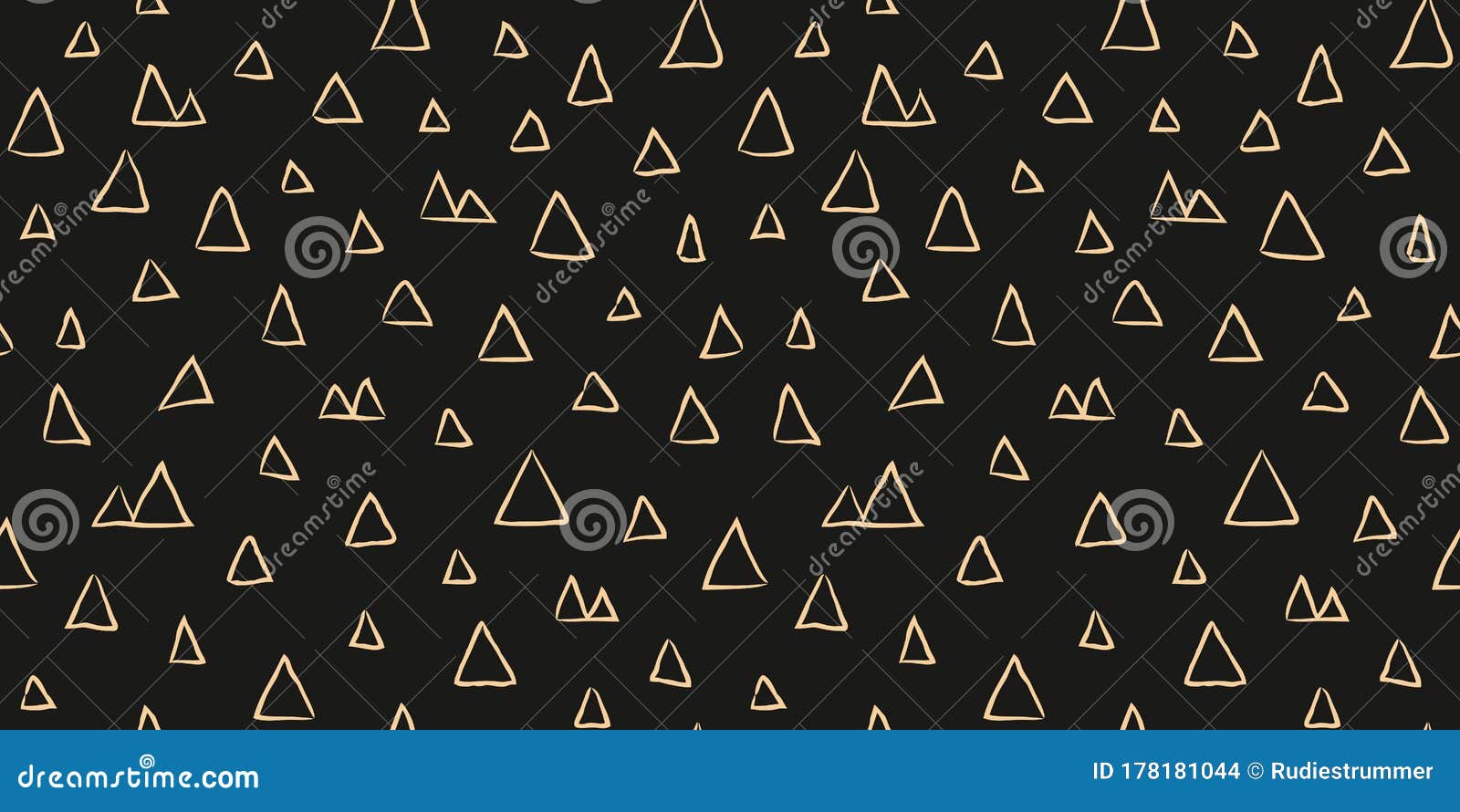 Abstract Random Hand Drawn Triangles Seamless Repeat Pattern Yellow ...