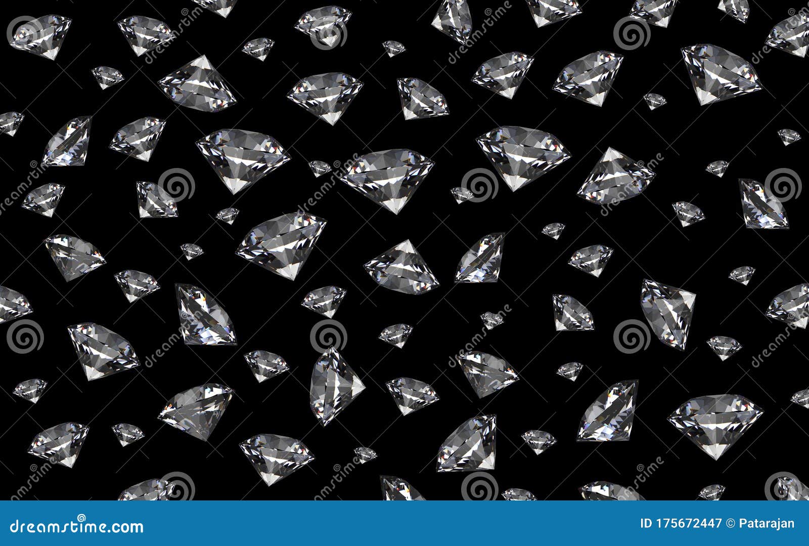 3d Rendering. Abstract Random Luxurious Diamonds Gem Pattern Wall ...