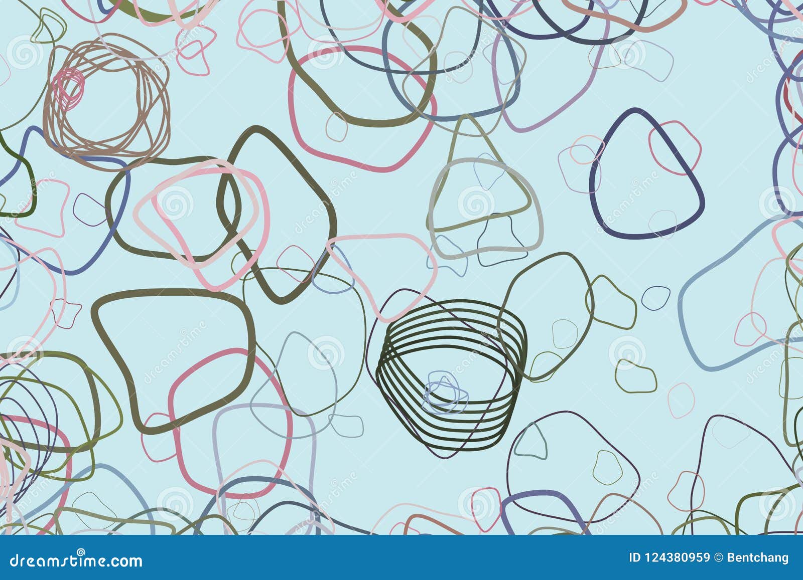 Abstract Random Rounded Shapes Geometric Pattern, Colorful & Artistic ...