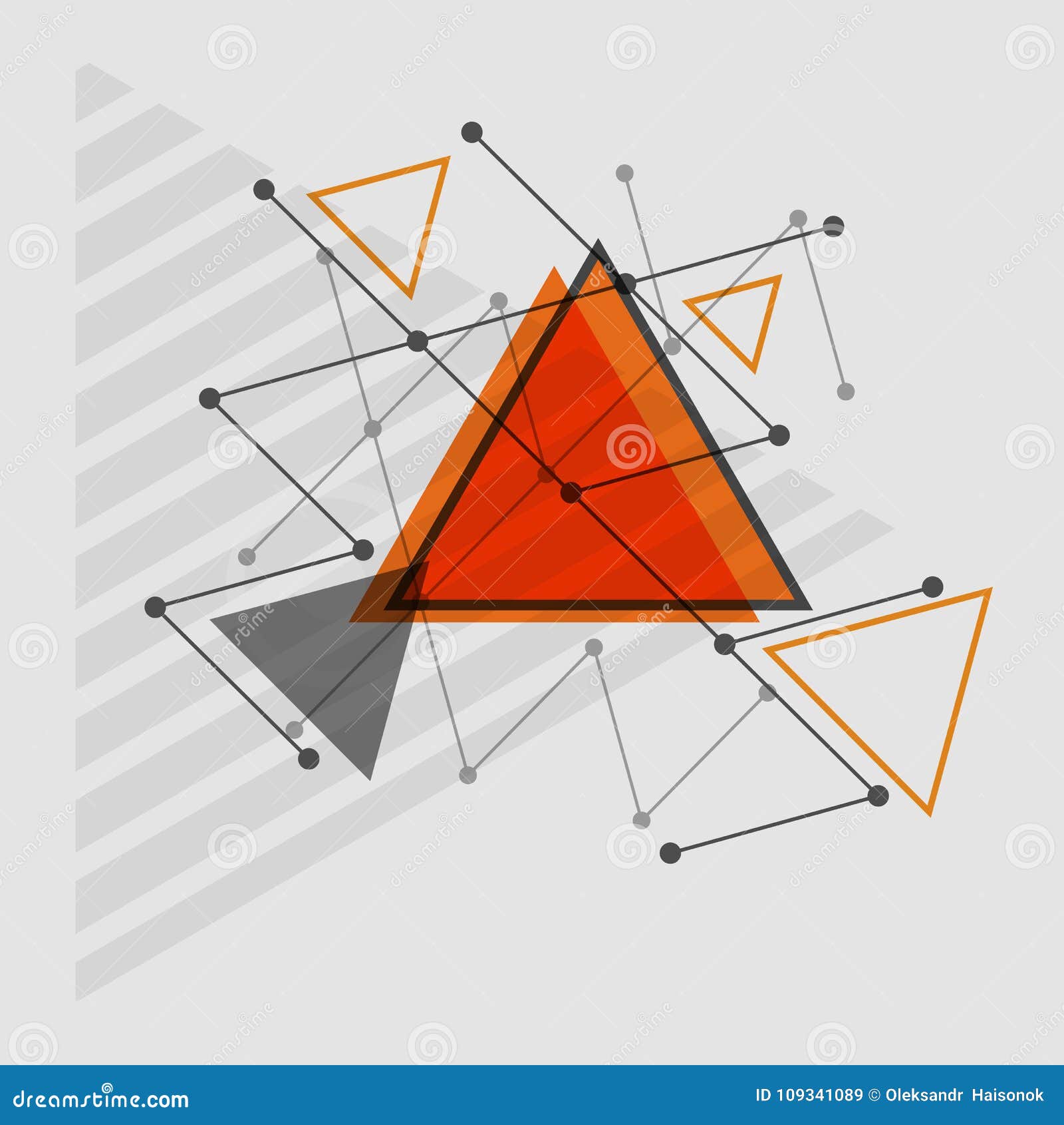 Abstract Rapid Triangular Design with Lines and Dots Stock Vector ...