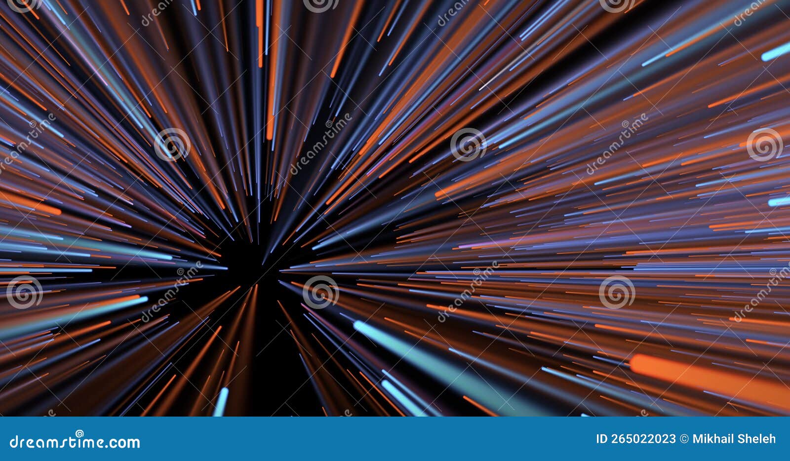 Abstract Rays of Light Emanating from One Point, Moving in Space Stock ...