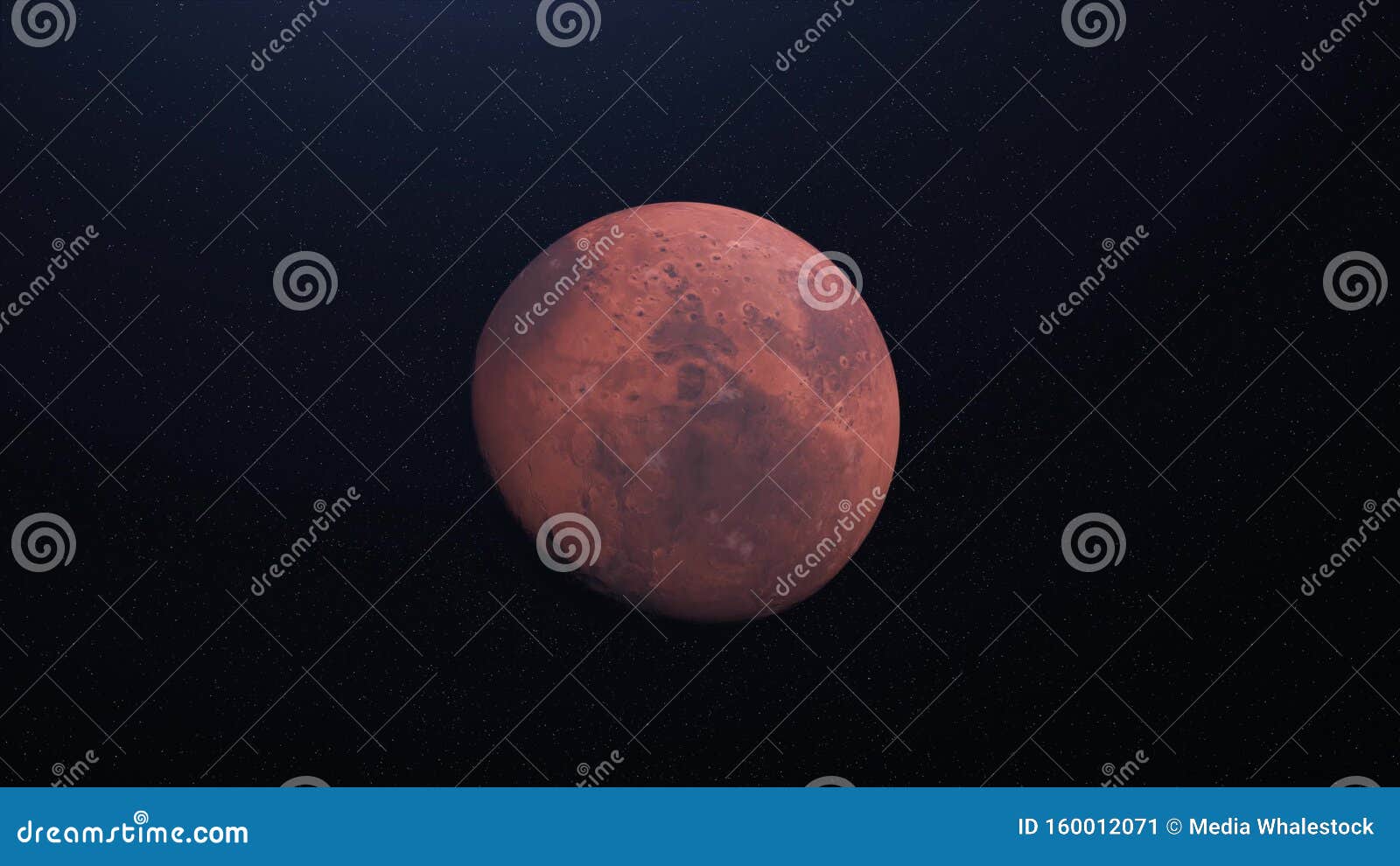 Abstract Realistic Beautiful Planet Mars on Deep Space Background ...