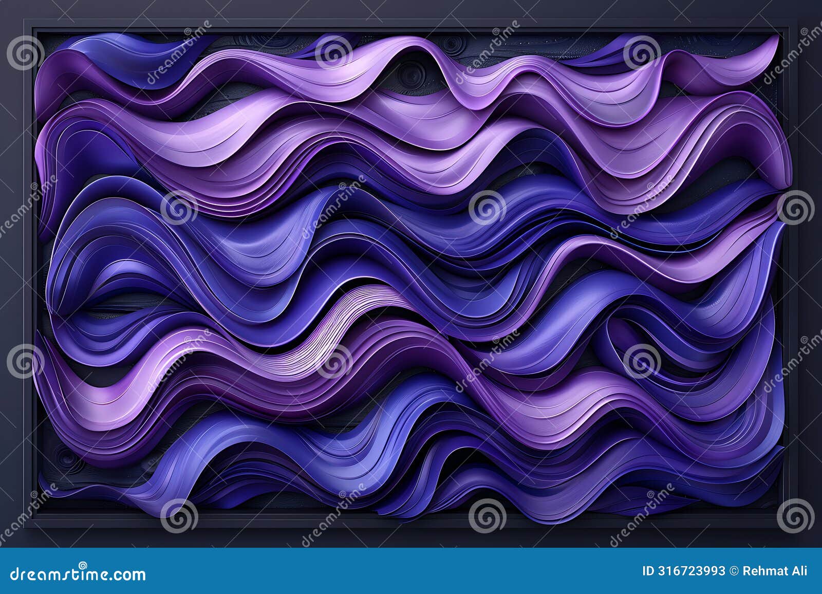 Abstract Realistic of Blue Wavy Background 3D Blue Wavy Abstraction ...
