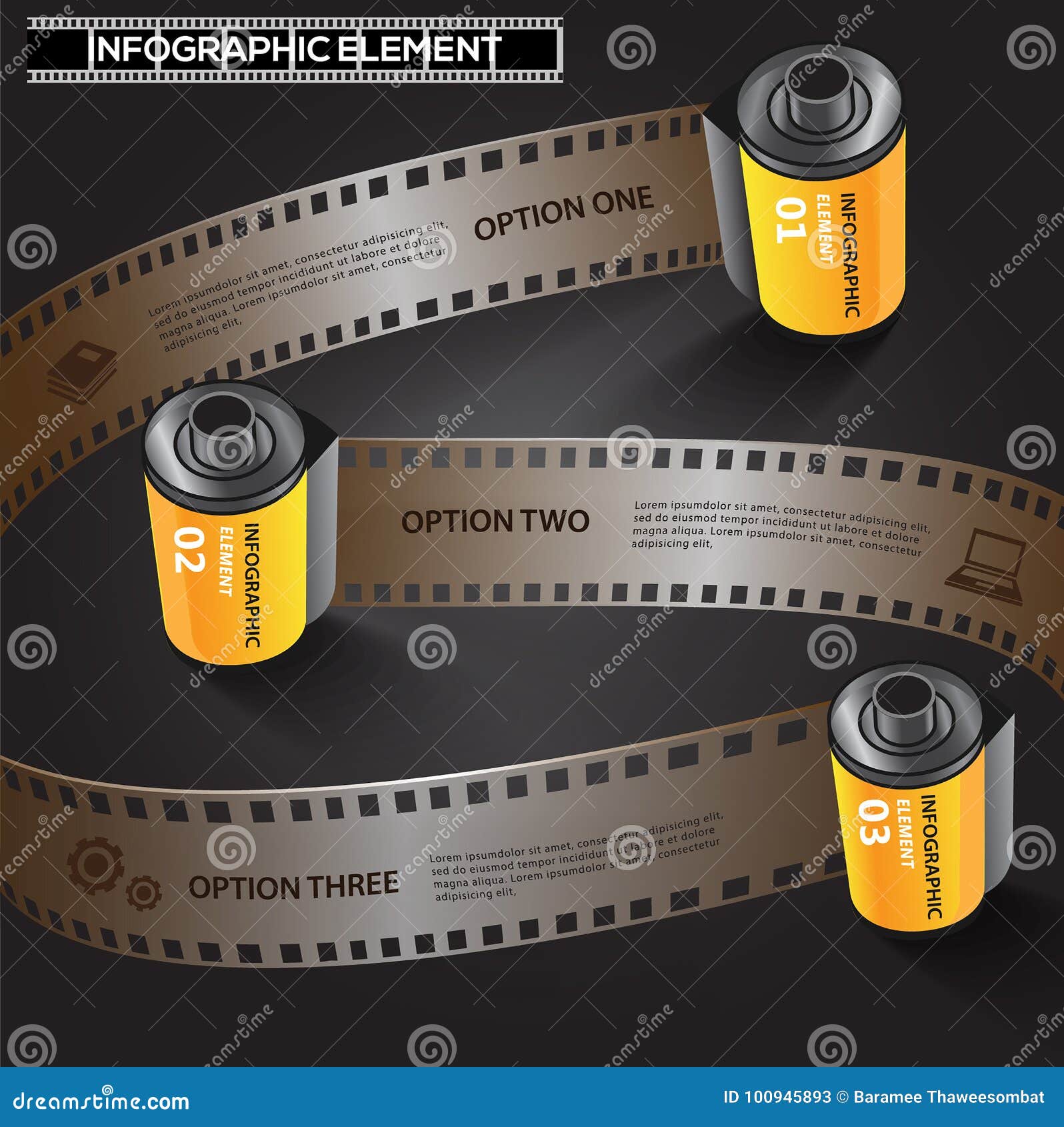 Abstract Realistic Film Photography Design Template Layout. Stock ...