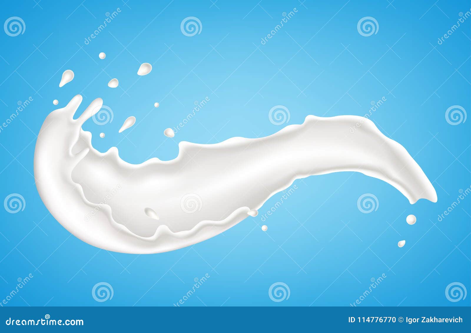 Abstract Realistic Milk Drop with Splash Stock Illustration ...