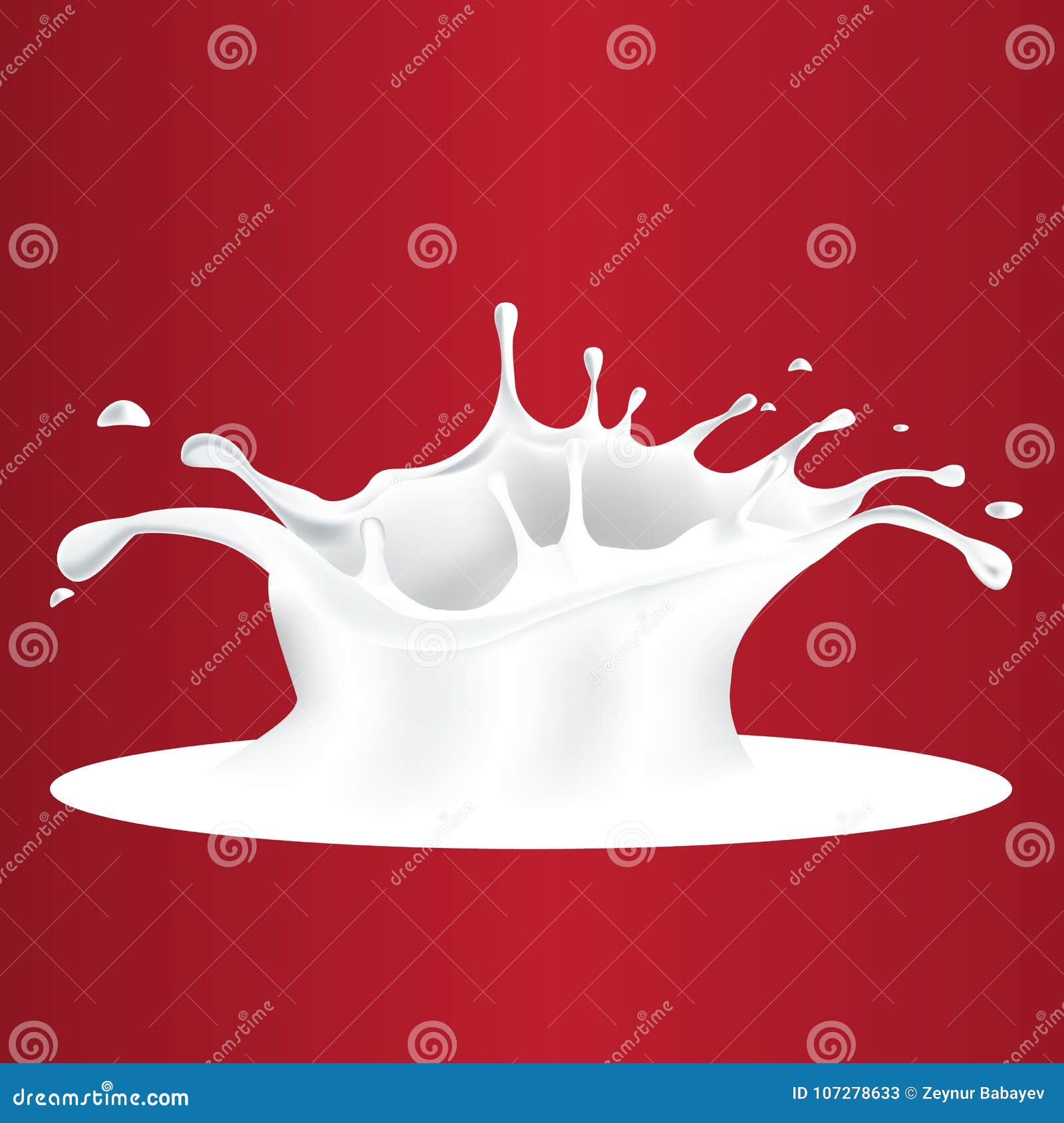 Abstract Realistic Milk Drop with Splashes Isolated on Blue Background ...