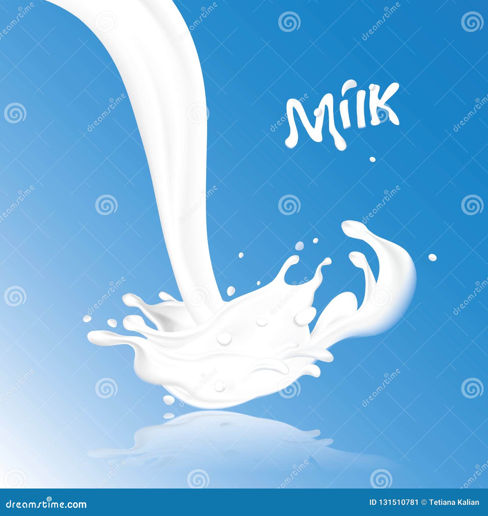 Abstract Realistic Milk Drop with Splashes and Lettering Isolated on ...