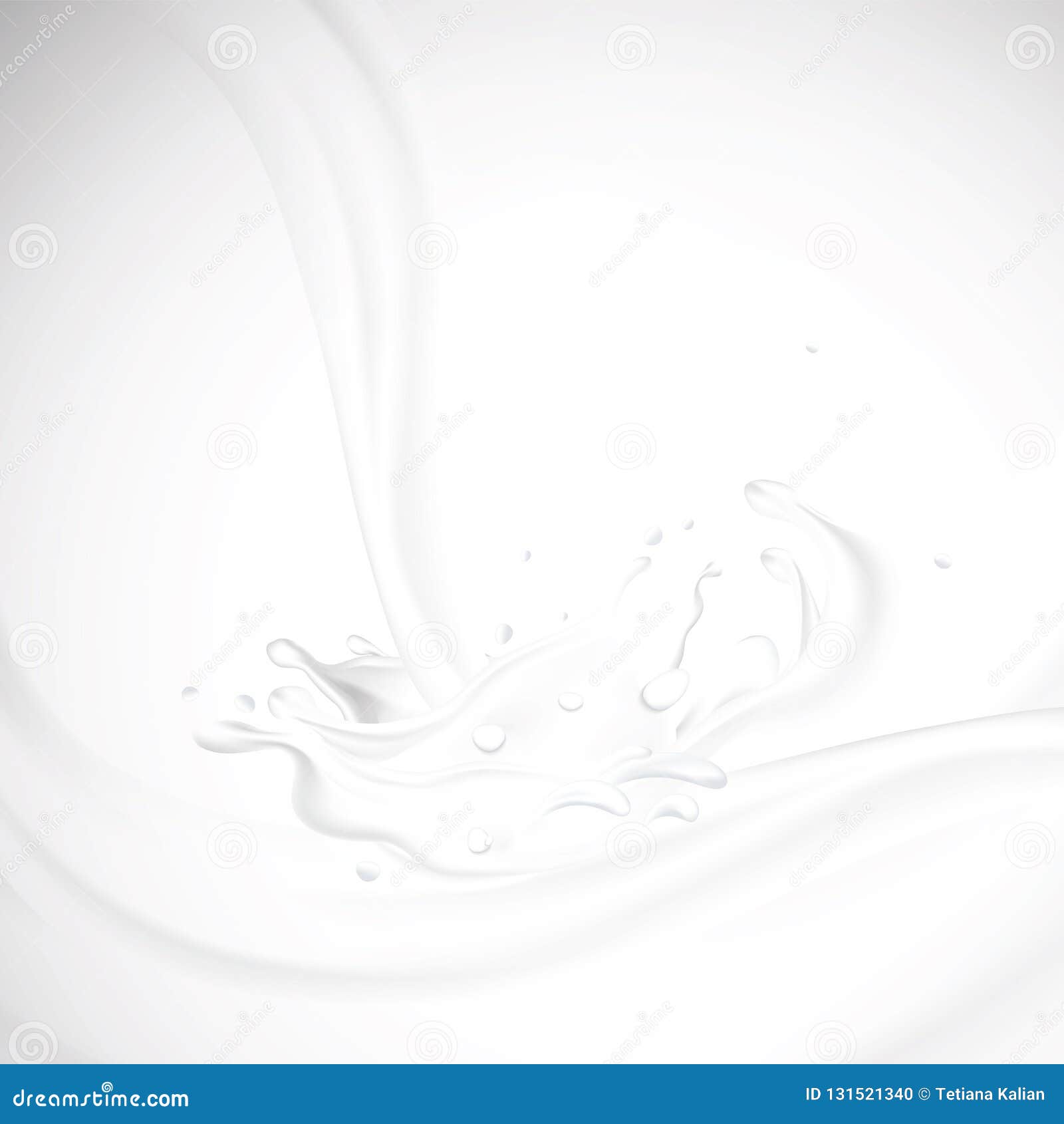 Abstract Realistic Milk Drop with Splashes and Waves Isolated on White ...