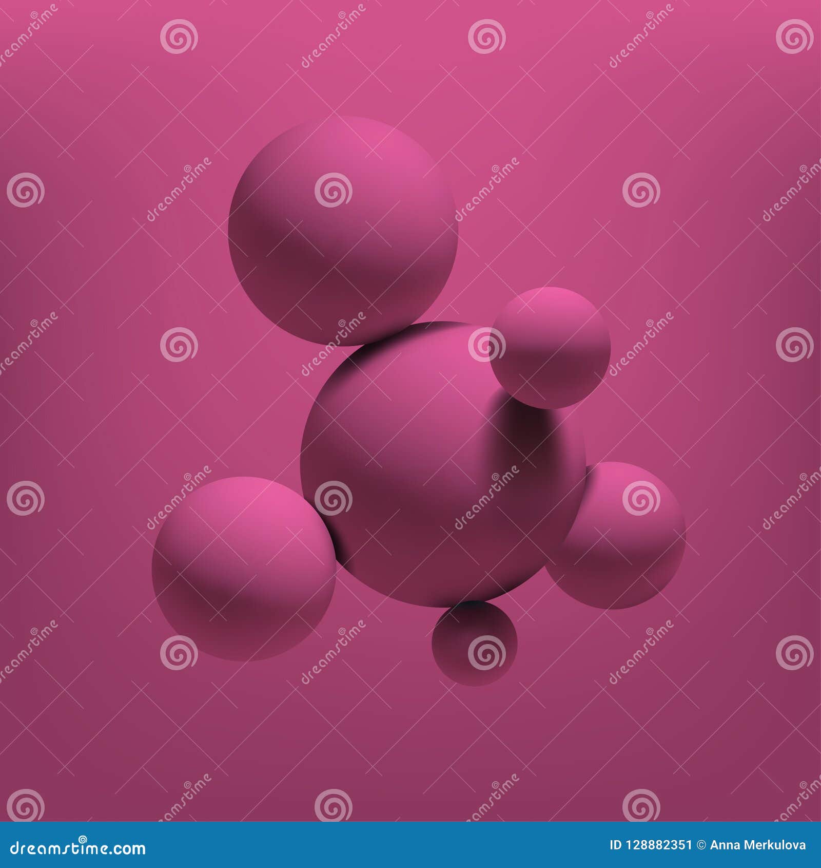 Abstract Realistic Pink 3d Spheres Structure Background. Vector Stock ...