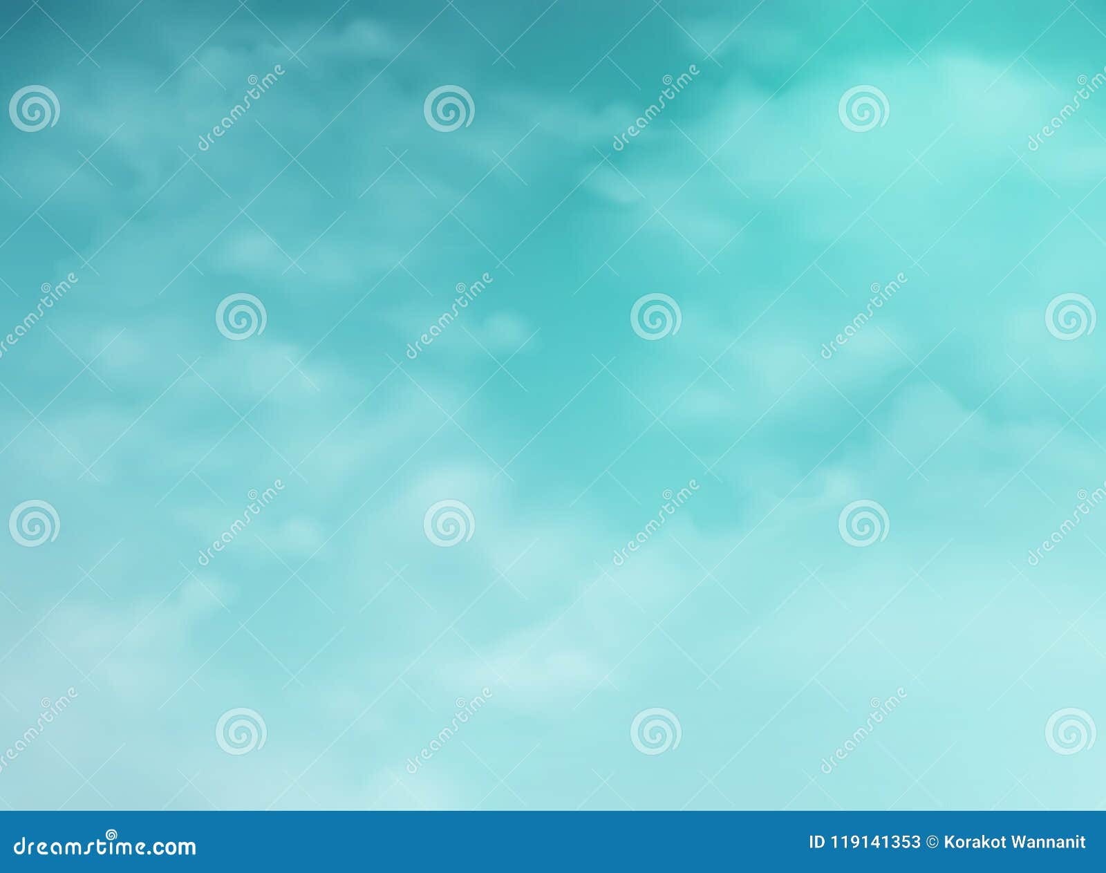 Abstract of Realistic Skys Shape on Clear Blue Sky Background. Stock ...