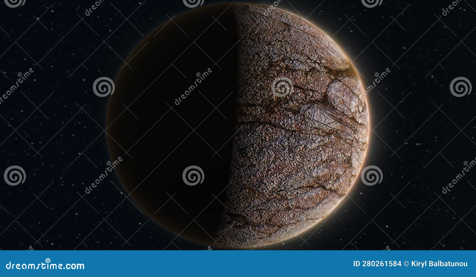 Abstract Realistic Space Planet Round Sphere with a Stone Relief ...